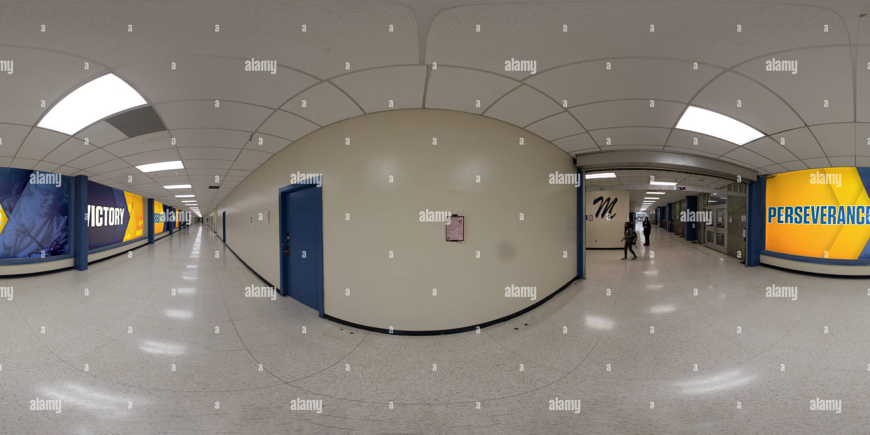 360° view of Moody High School Hallway 1 - Alamy