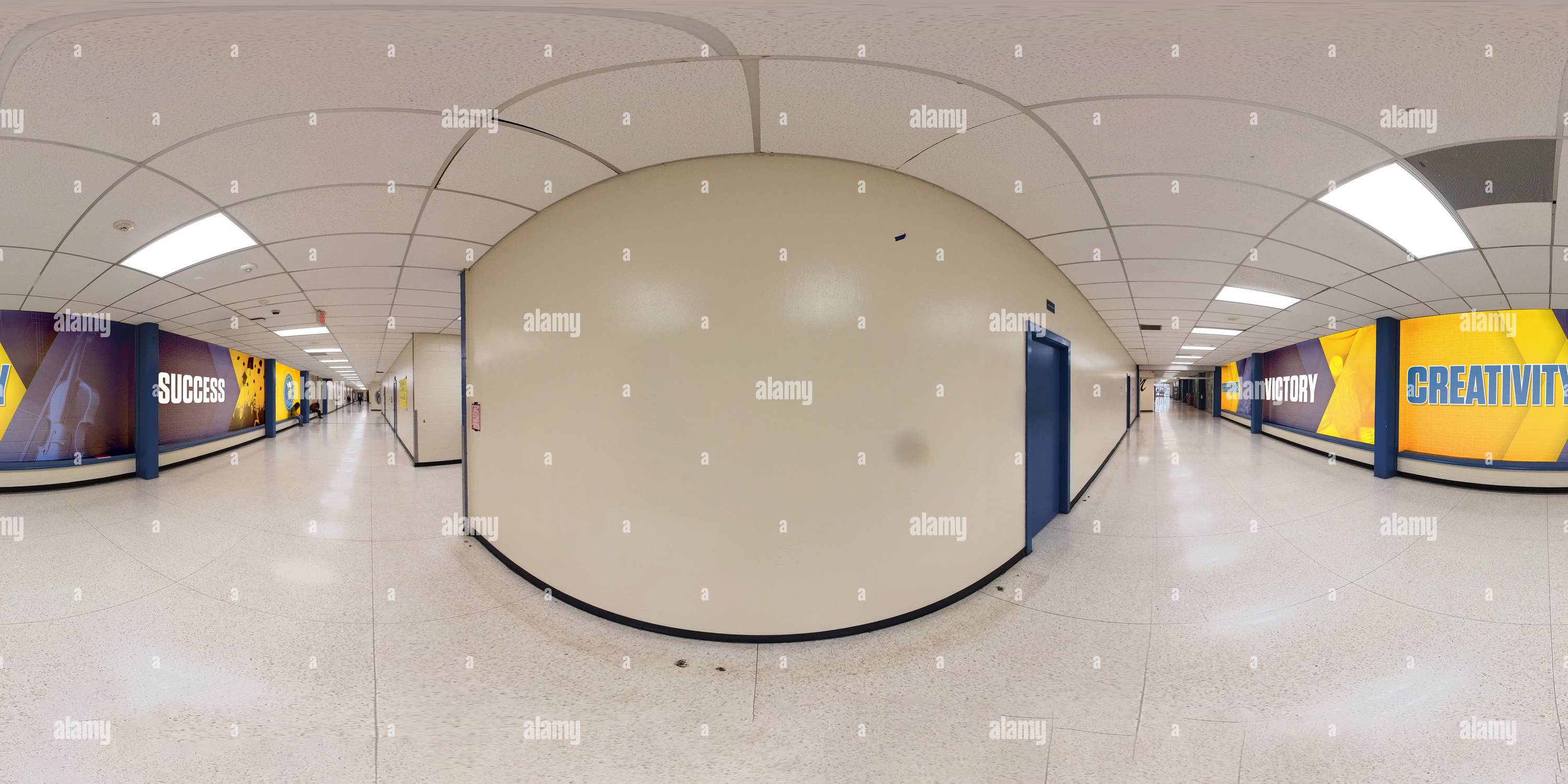 360° view of Moody High School Hallway 3 - Alamy
