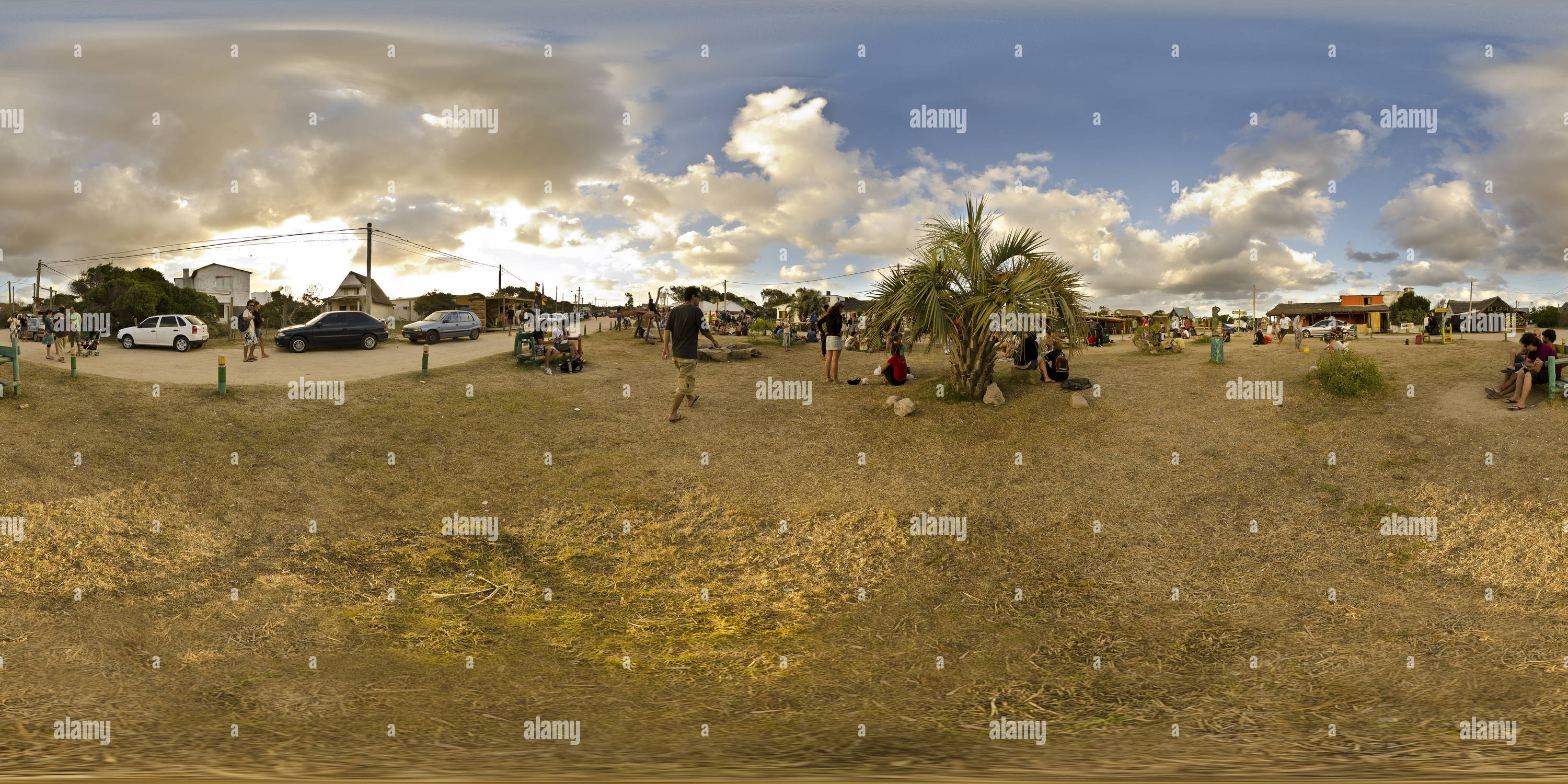 360° view of Leopoldina Rosa Square, Barra de Valizas, Rocha, Uruguay ...