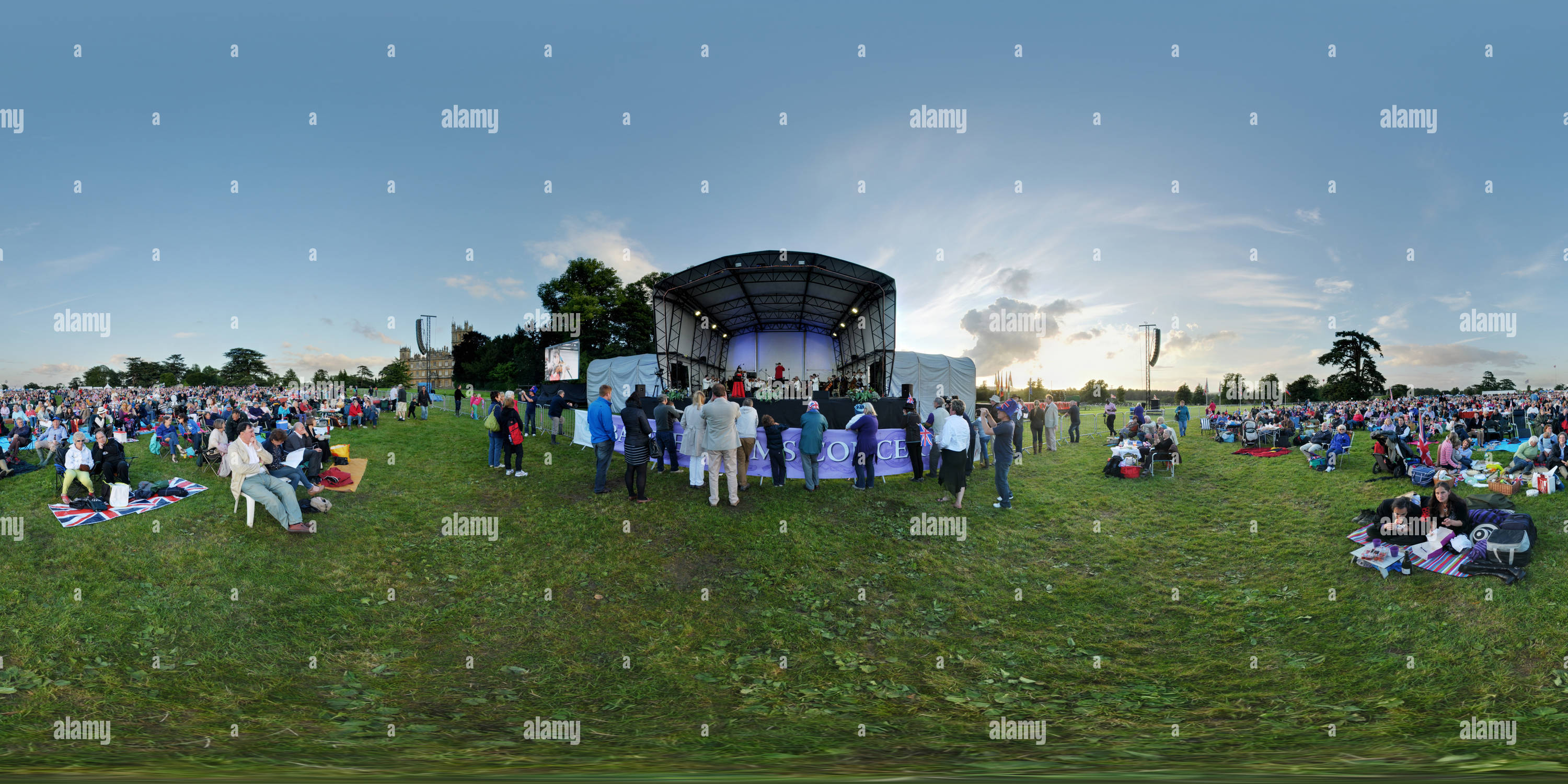 360° view of Highclere Castle Battle Proms - Main Stage - Alamy