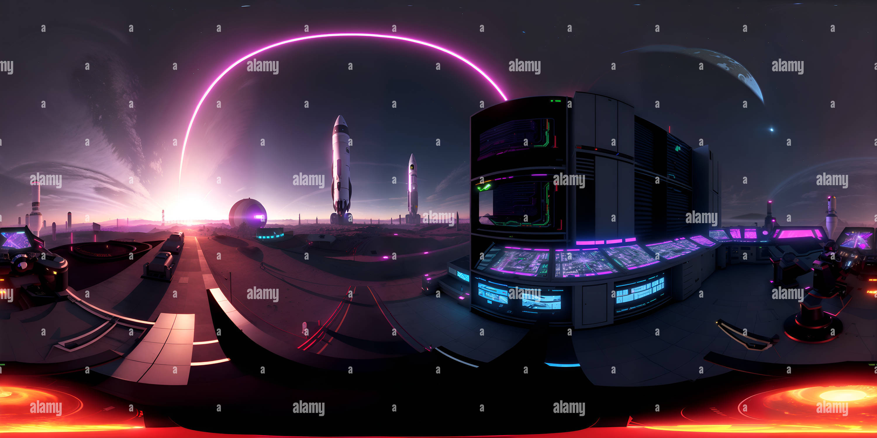 360° view of Space Base - Control Module - Space base design - Alamy