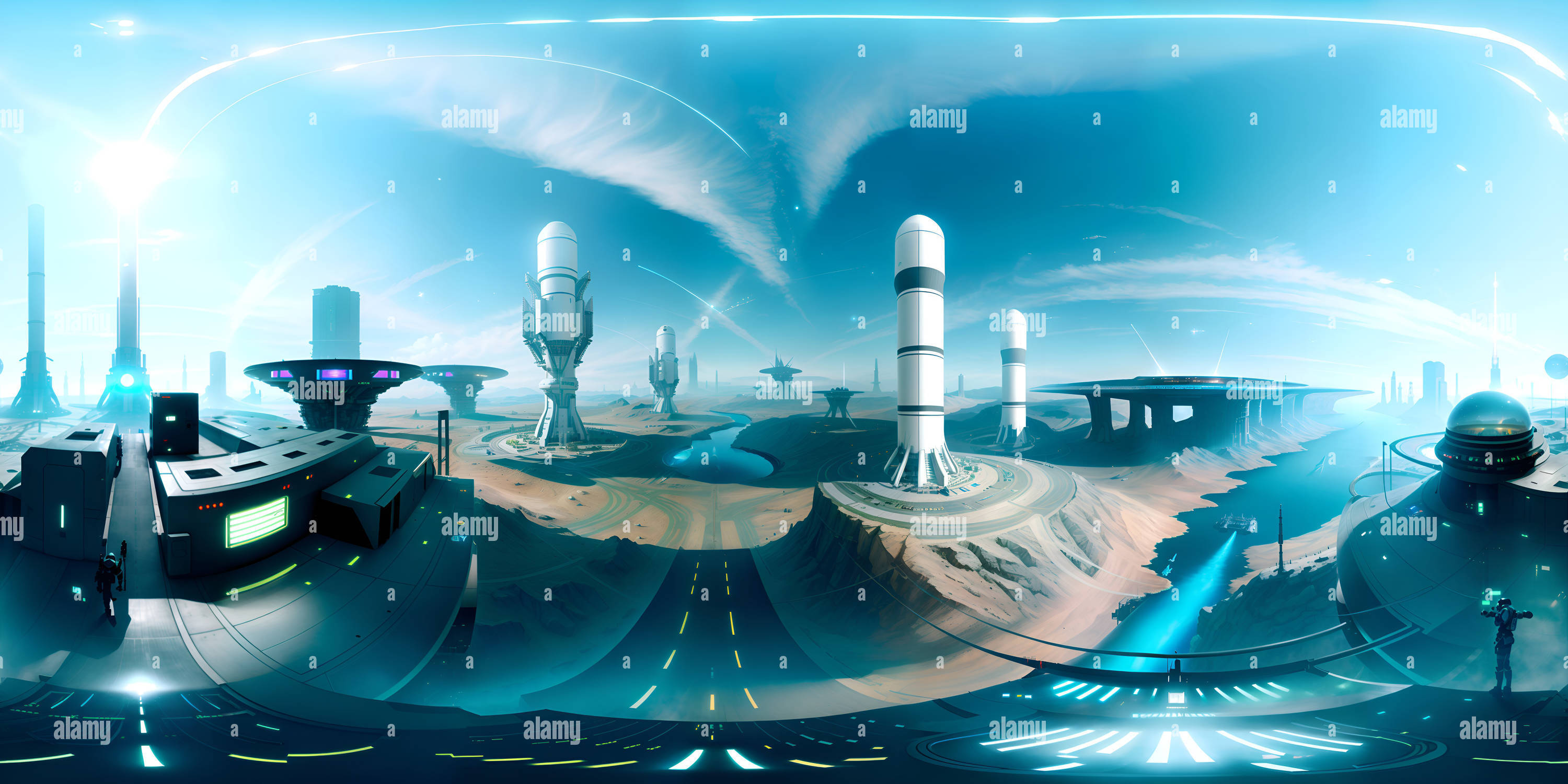 360° view of Mars landing project - Fuel industrial plant - Gaming ...