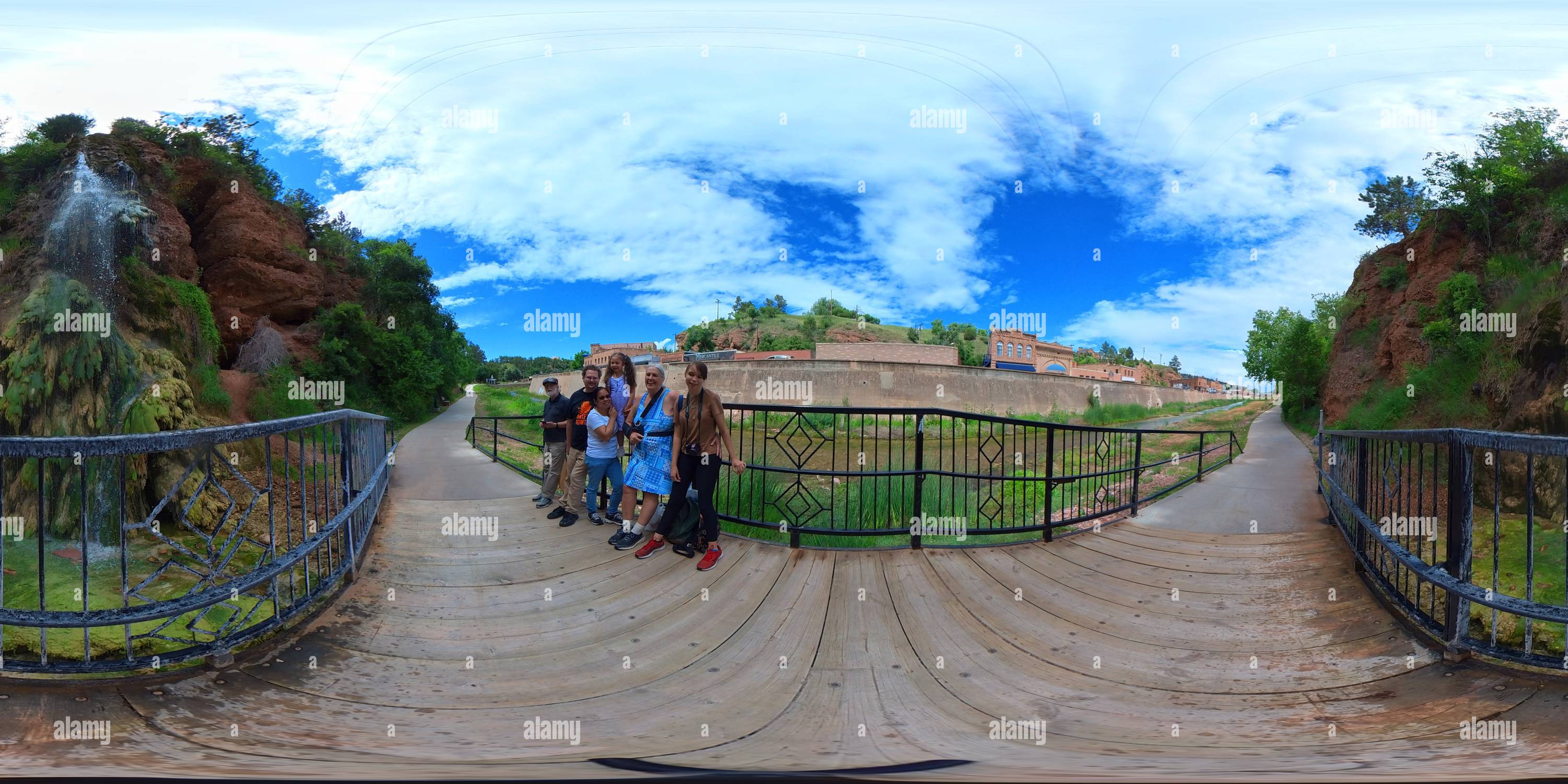 360° view of Hot Springs Waterfall, Hot Springs, South Dakota - Alamy