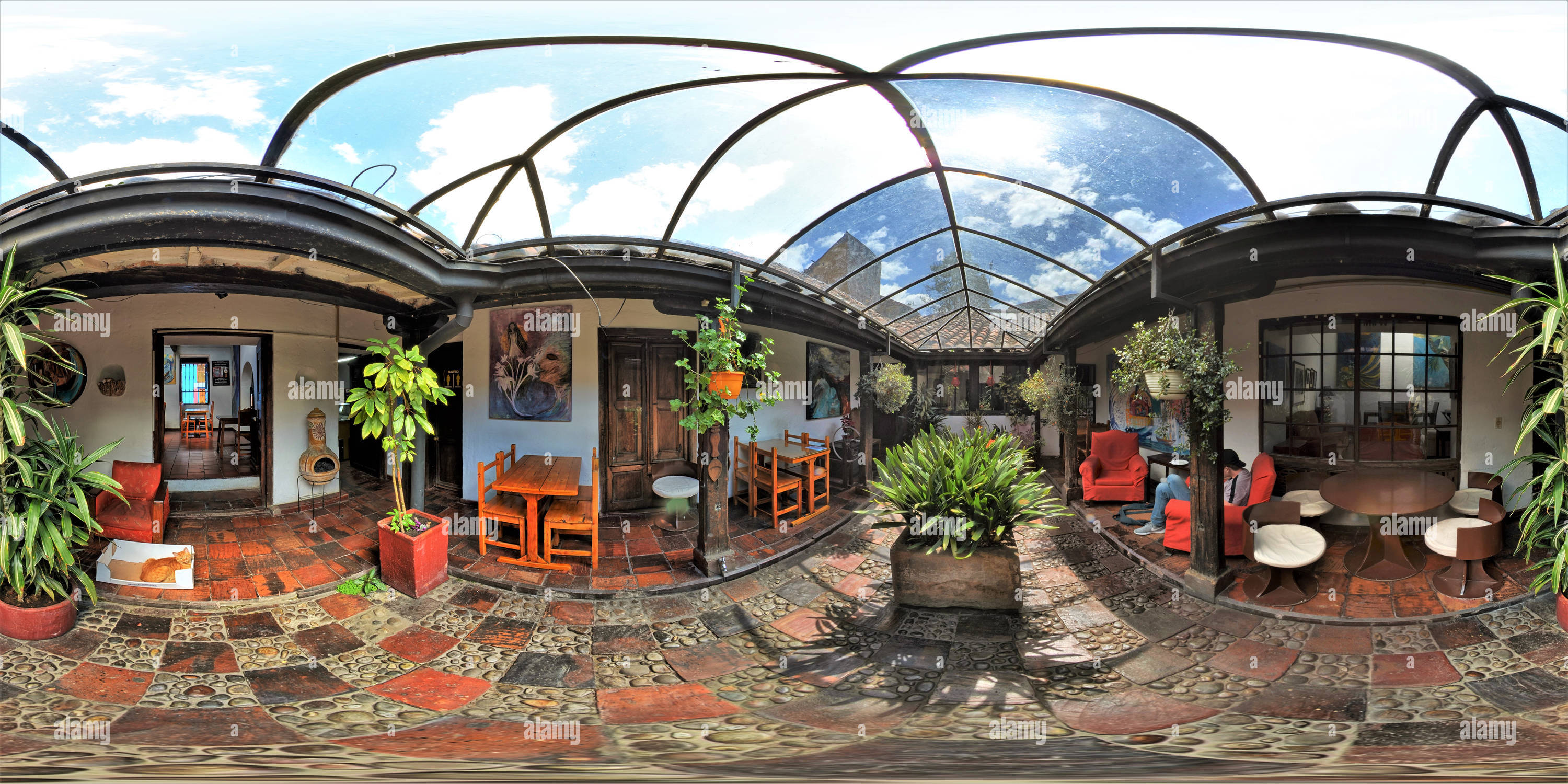 360° view of Colonial Patio, La Candelaria, Bogota, Colombia - Alamy