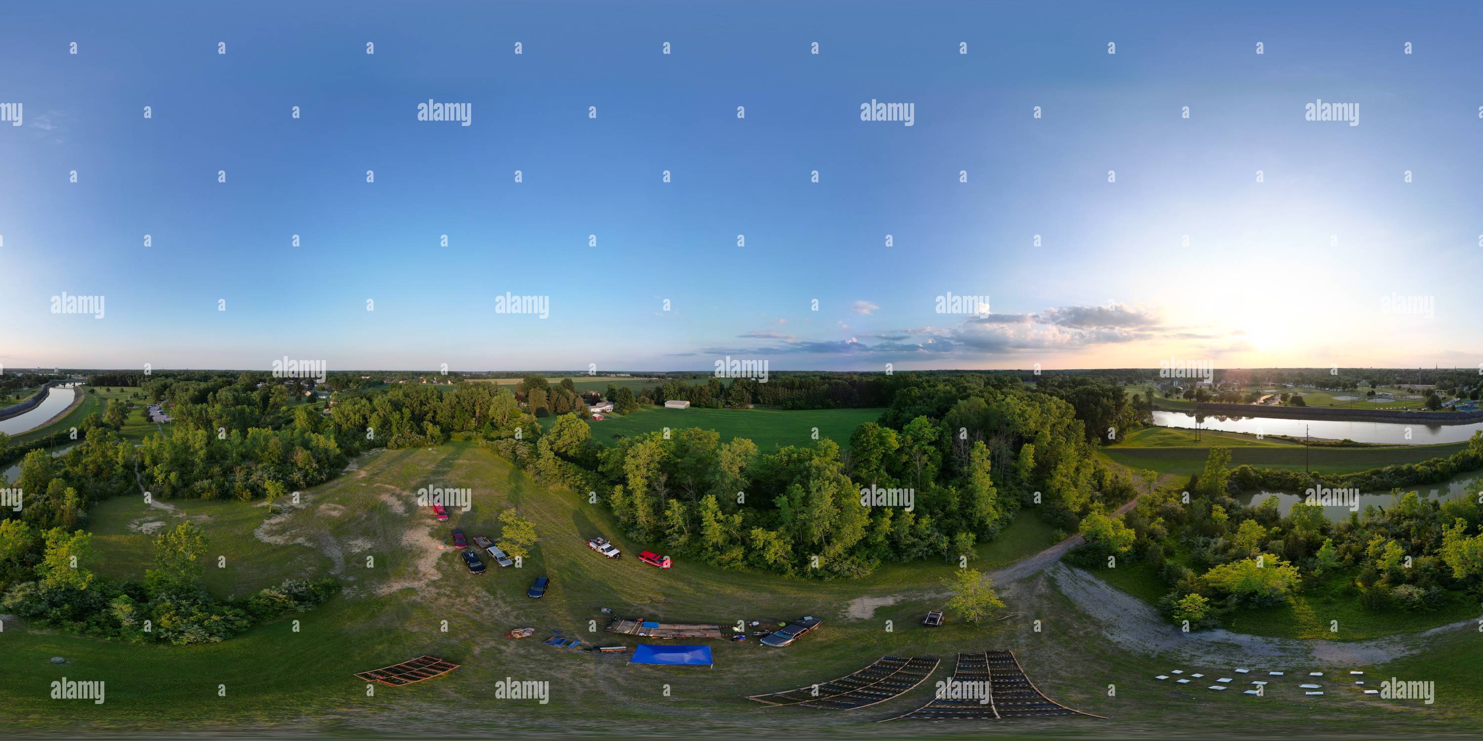 360° view of Fremont Fireworks setup - Alamy