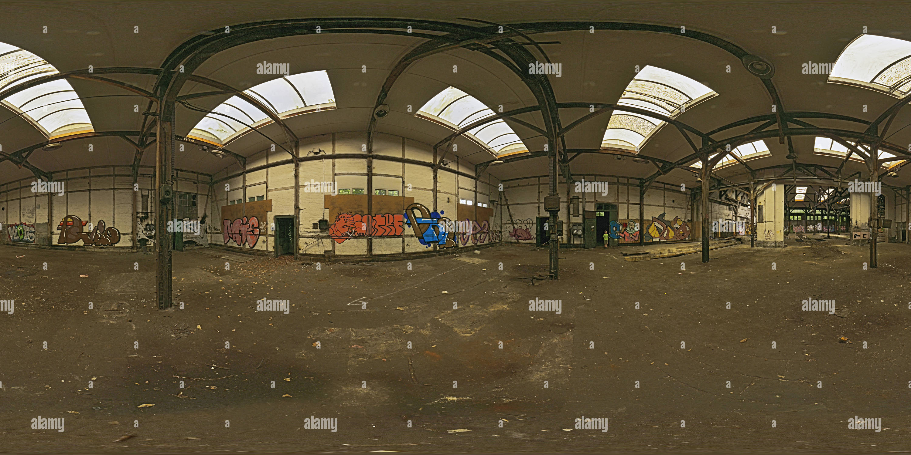 360° view of Old Engine shed /Alter Lokschuppen Zittau Montagehalle - Alamy