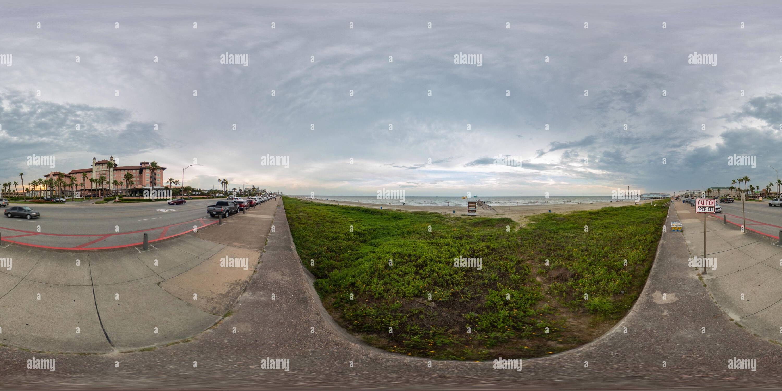 360° view of 360 equirectangular photo Dunes on Galveston Beach Texas ...