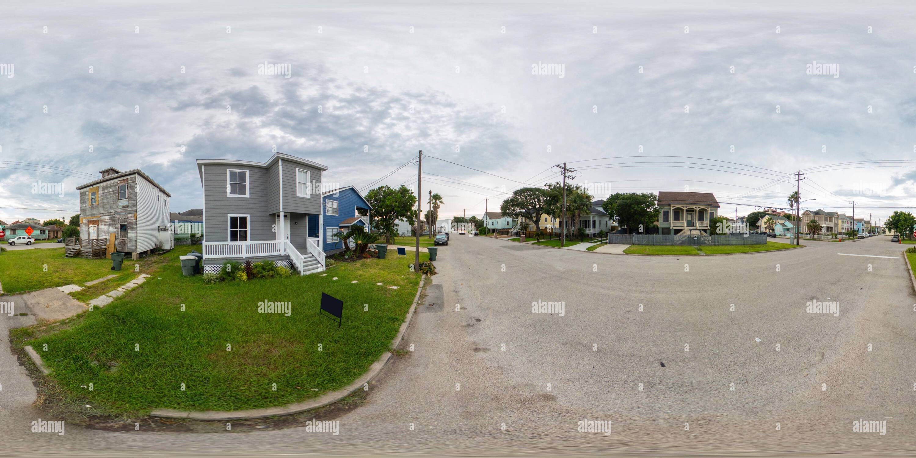 360° view of 360 equirectangular photo residential homes on Galveston ...