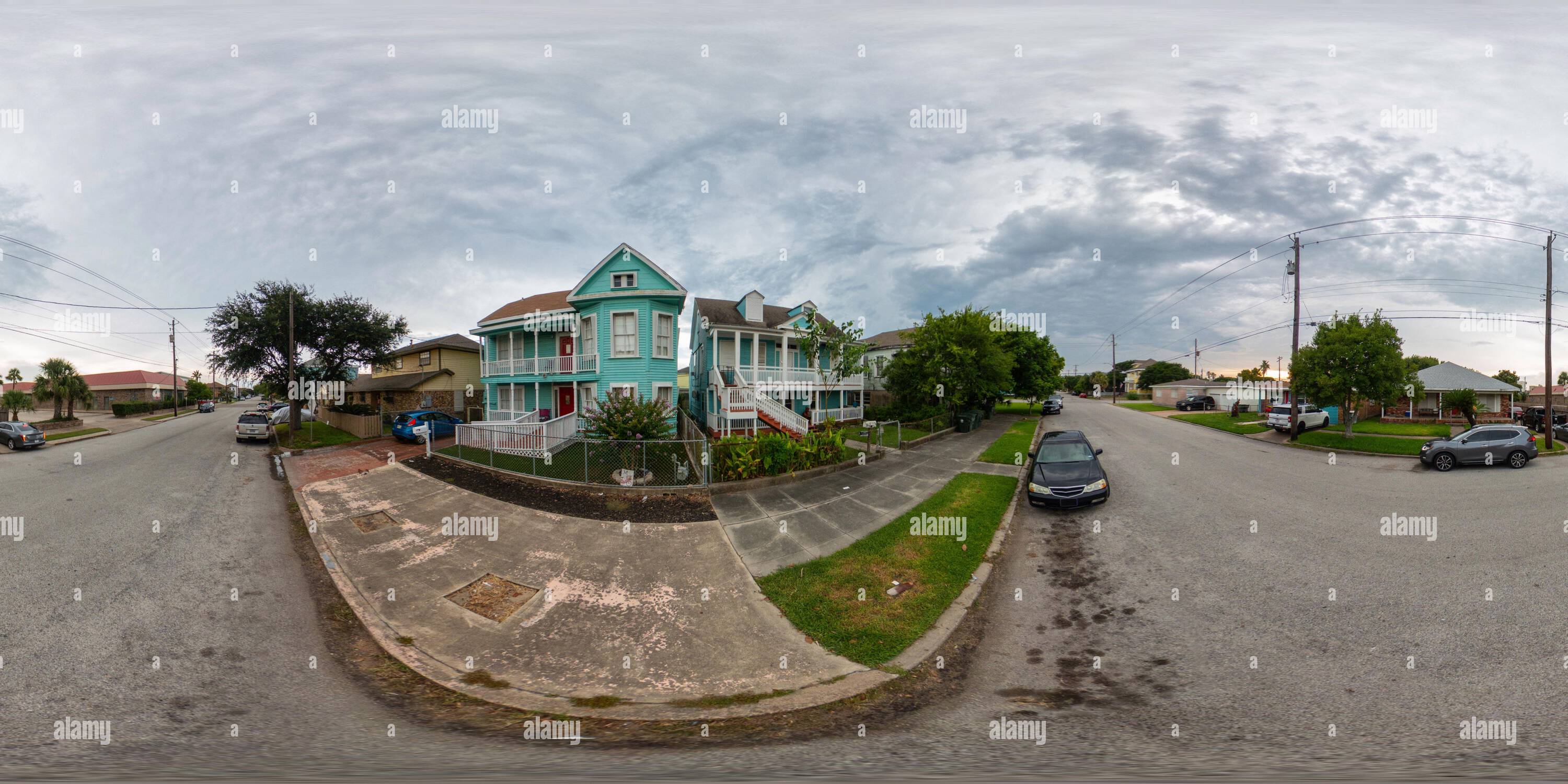 360° view of 360 equirectangular photo residential homes on Galveston ...