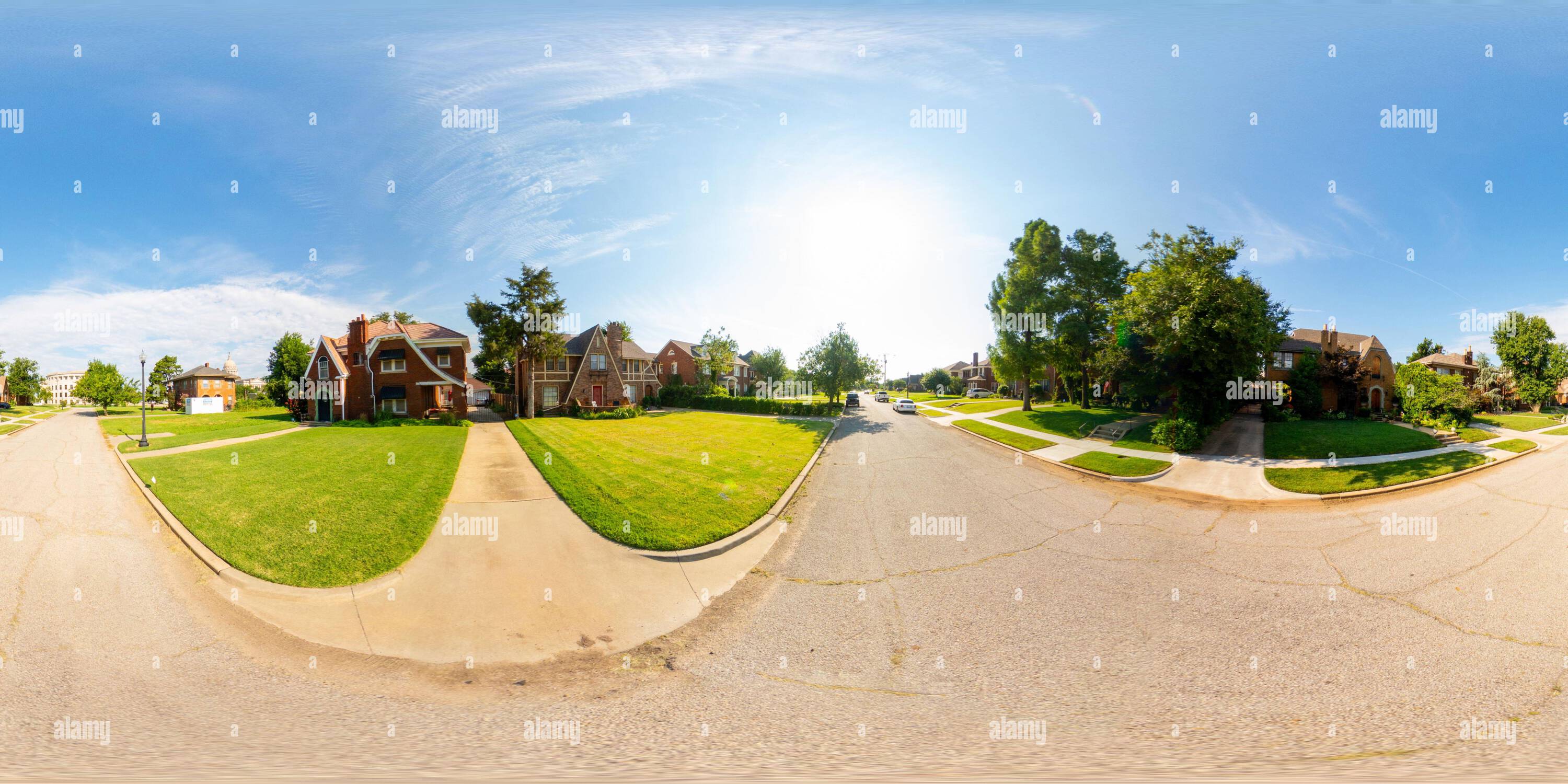 360° view of 360 equirectangular photo historic district of residential ...
