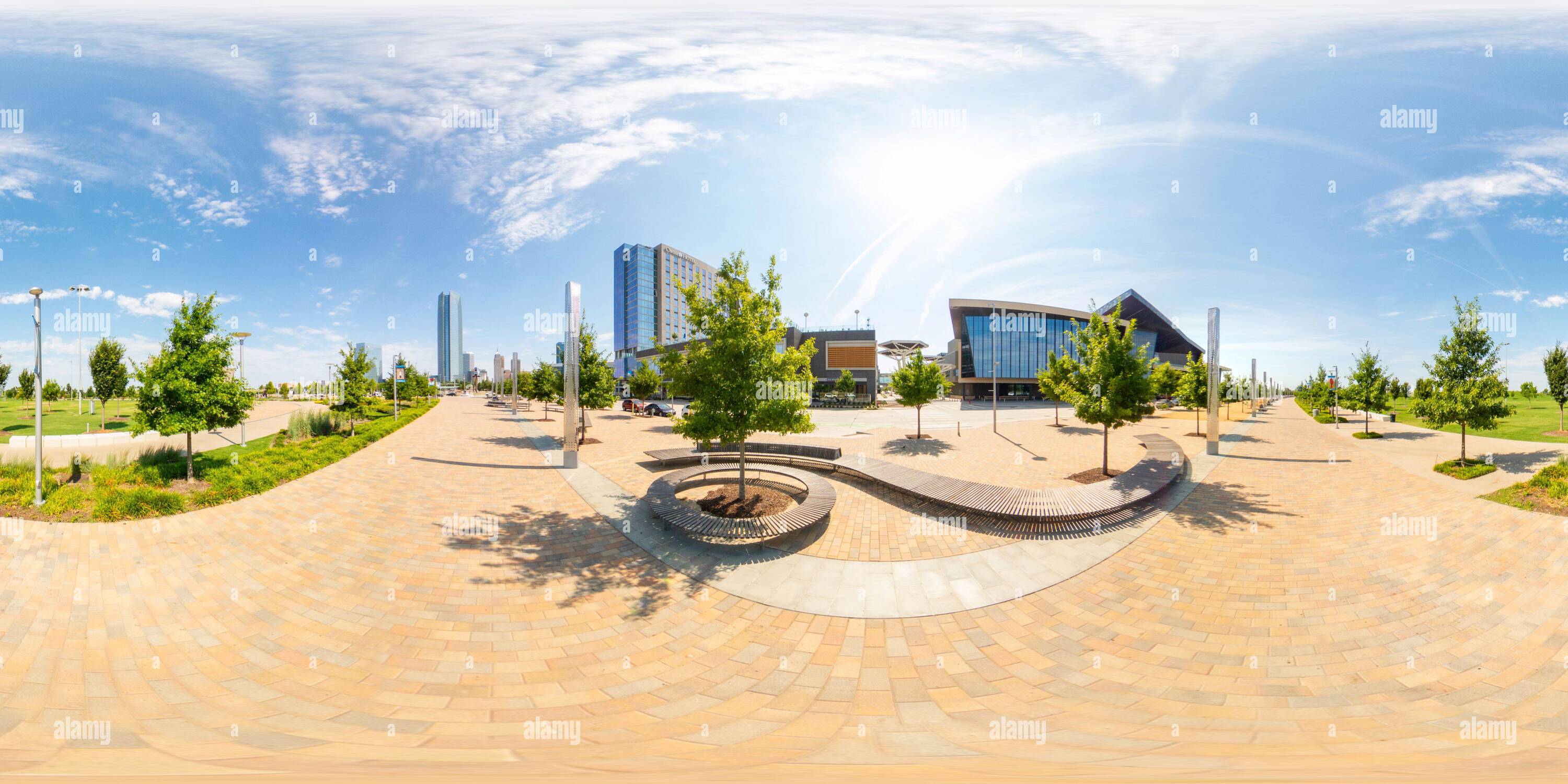 360° view of 360 equirectangular photo Scissortail Park Downtown ...