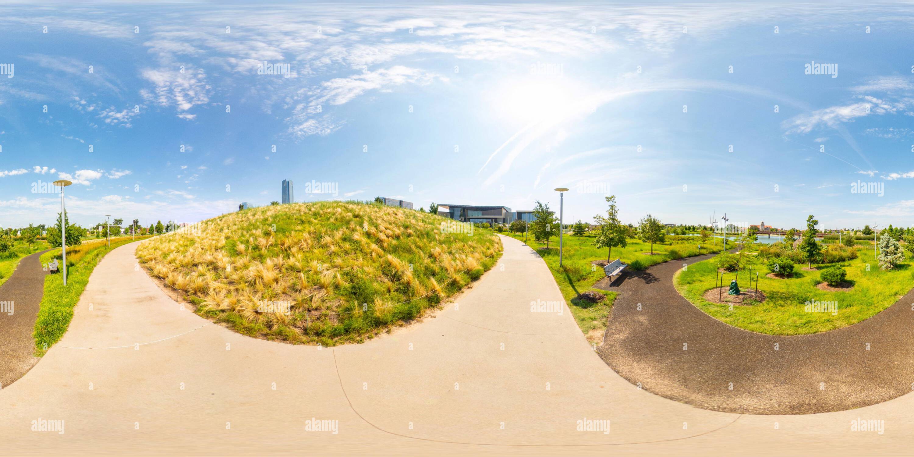 360° view of 360 equirectangular photo Scissortail Park Downtown ...