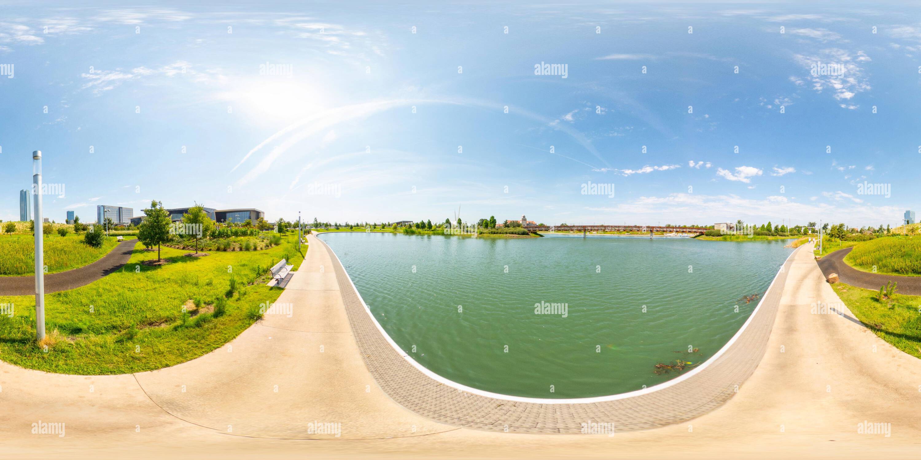 360° view of 360 equirectangular photo Scissortail Park Downtown ...