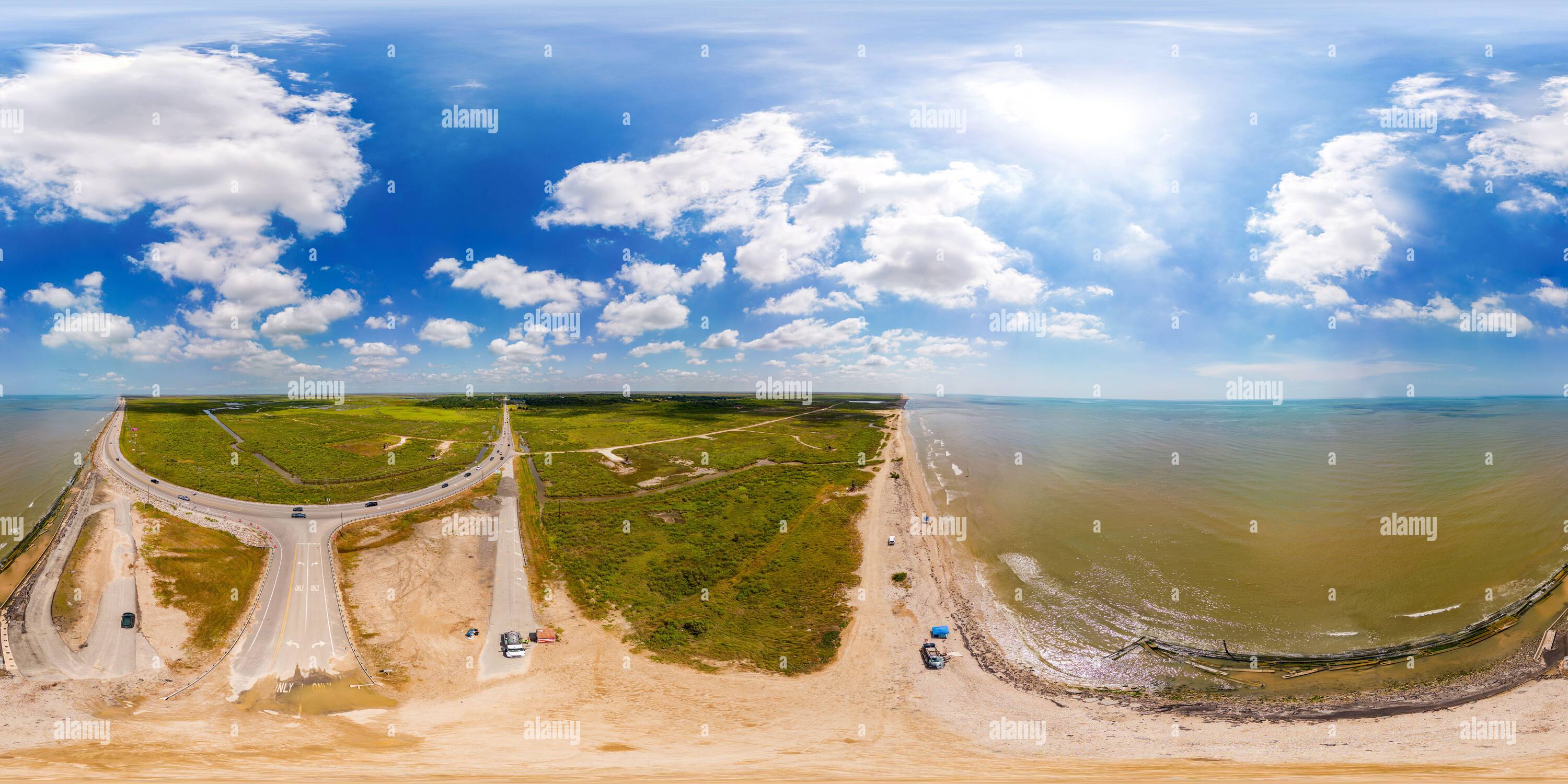 360° view of Aerial 360 equirectangular panorama High Island Beach ...
