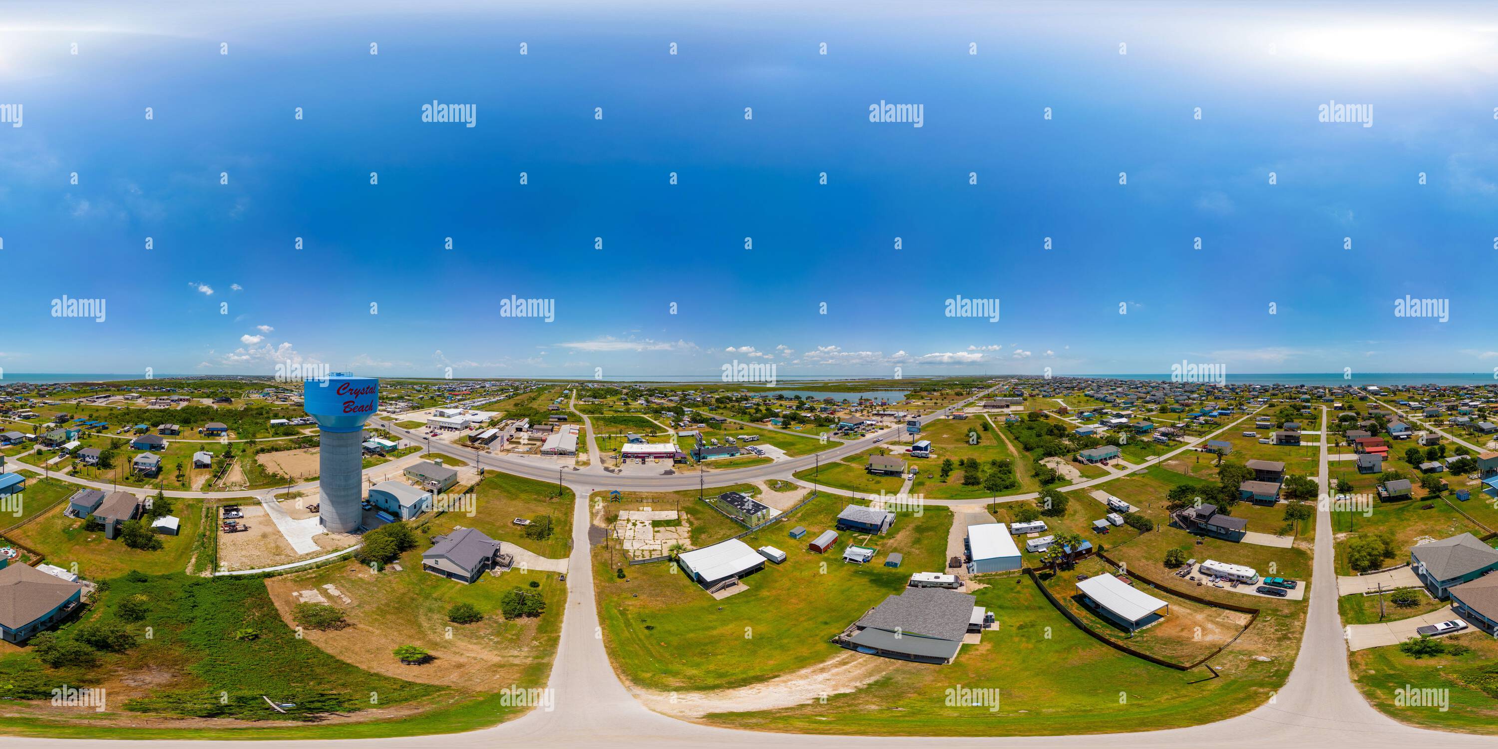 360° view of Aerial 360 equirectangular panorama Crystal Beach Bolivar ...