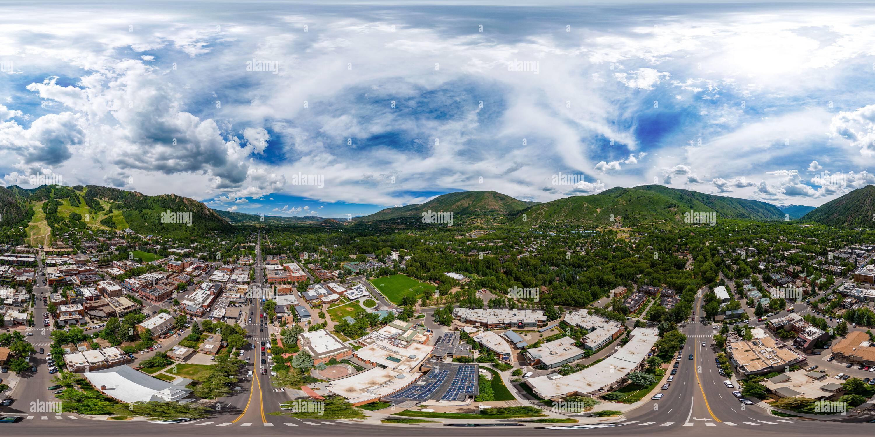 360° view of Drone aerial 360 equirectangular photo Aspen Colorado ...