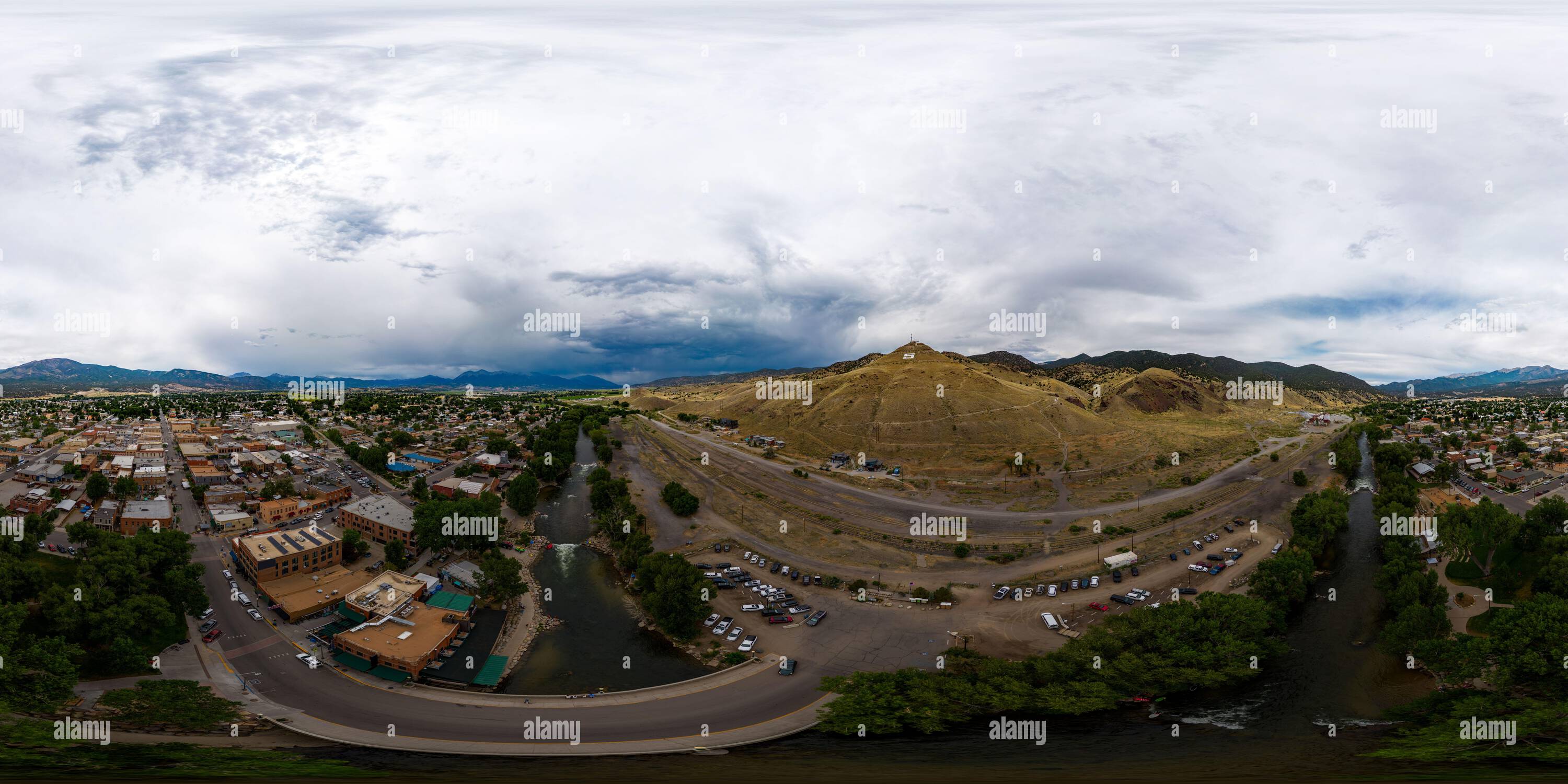 360° view of Aerial drone 360 Salida Colorado equirectangular photo - Alamy