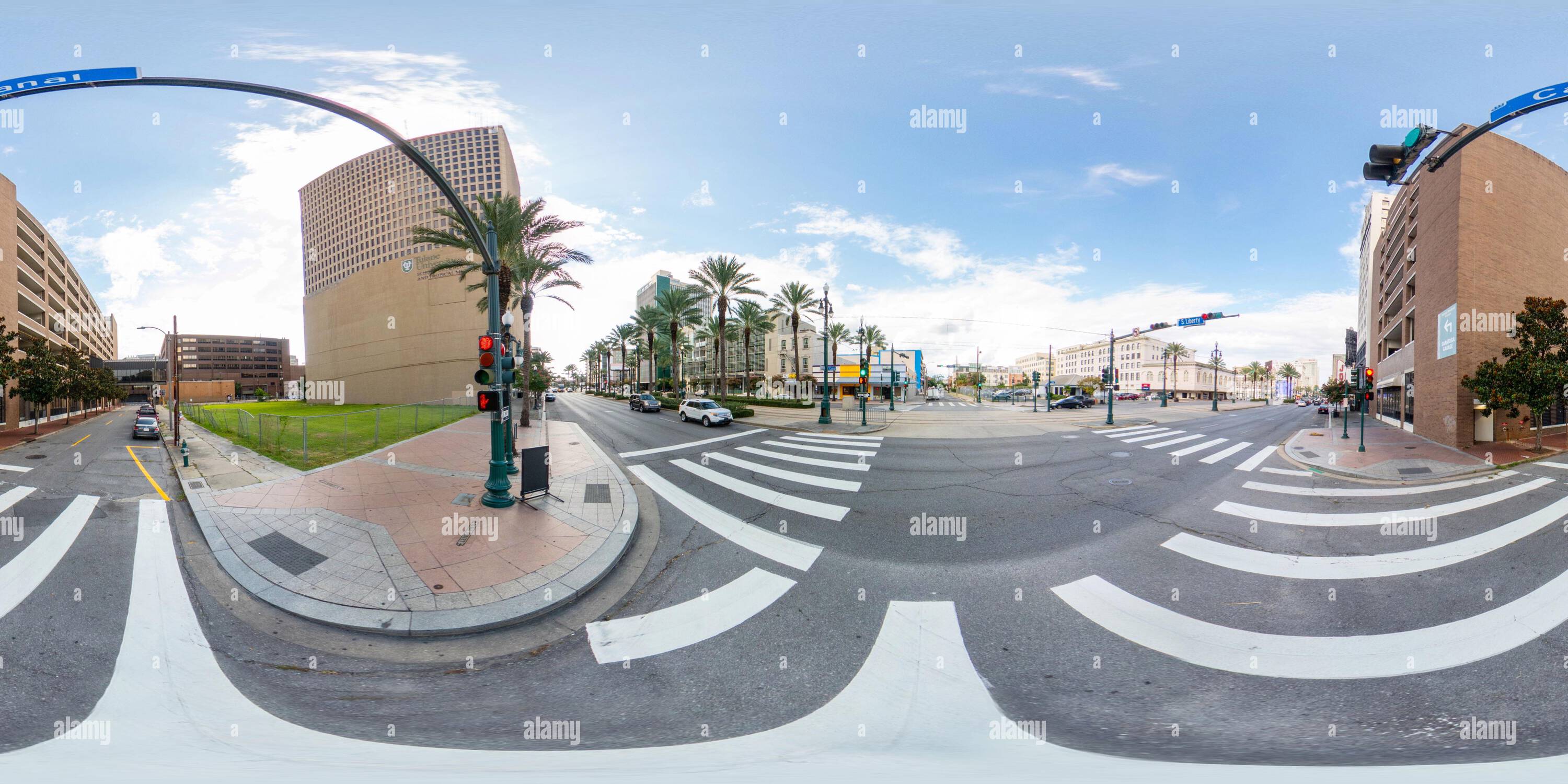 360° view of New Orleans, LA, USA - July 22, 2023: 360 equirectangular ...
