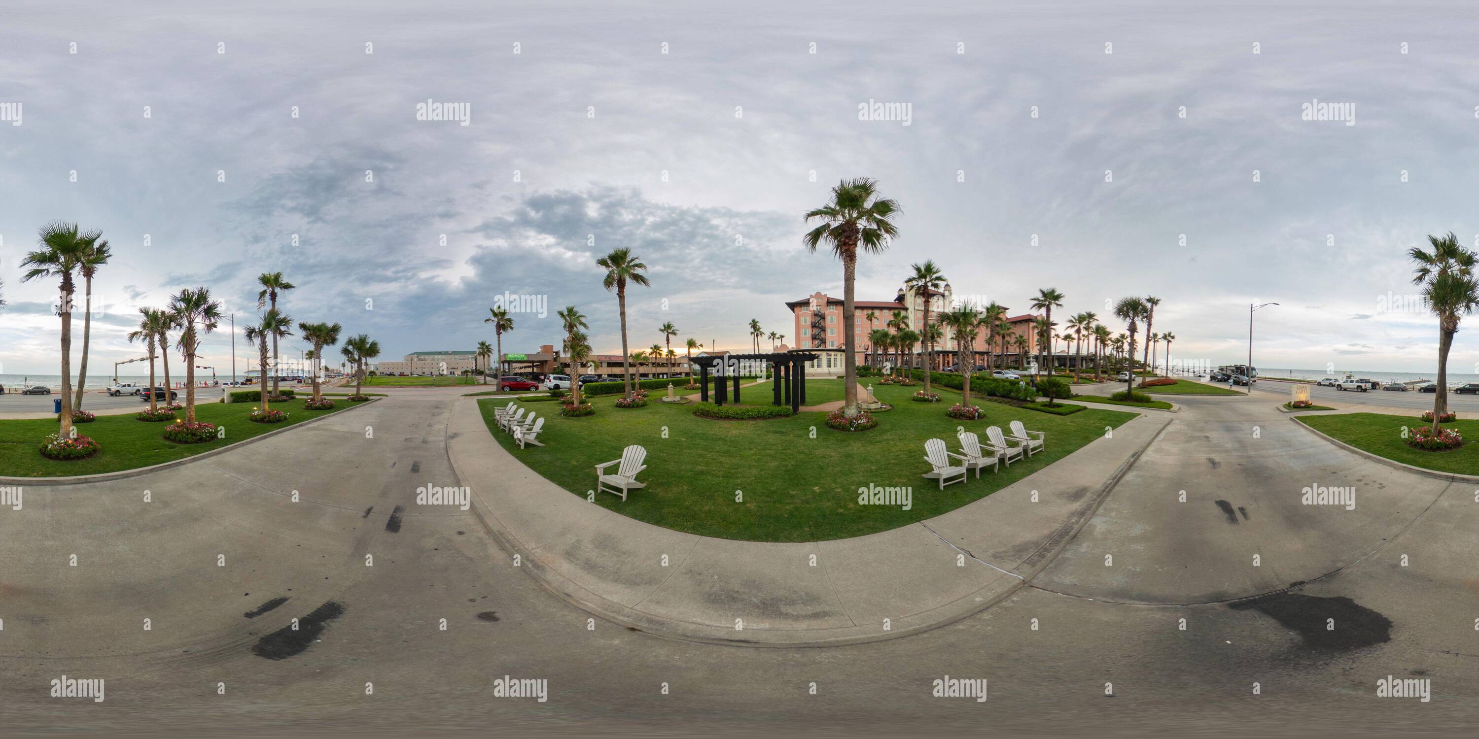 360° view of Galveston, TX, USA - July 23, 2023: 360 equirectangular ...
