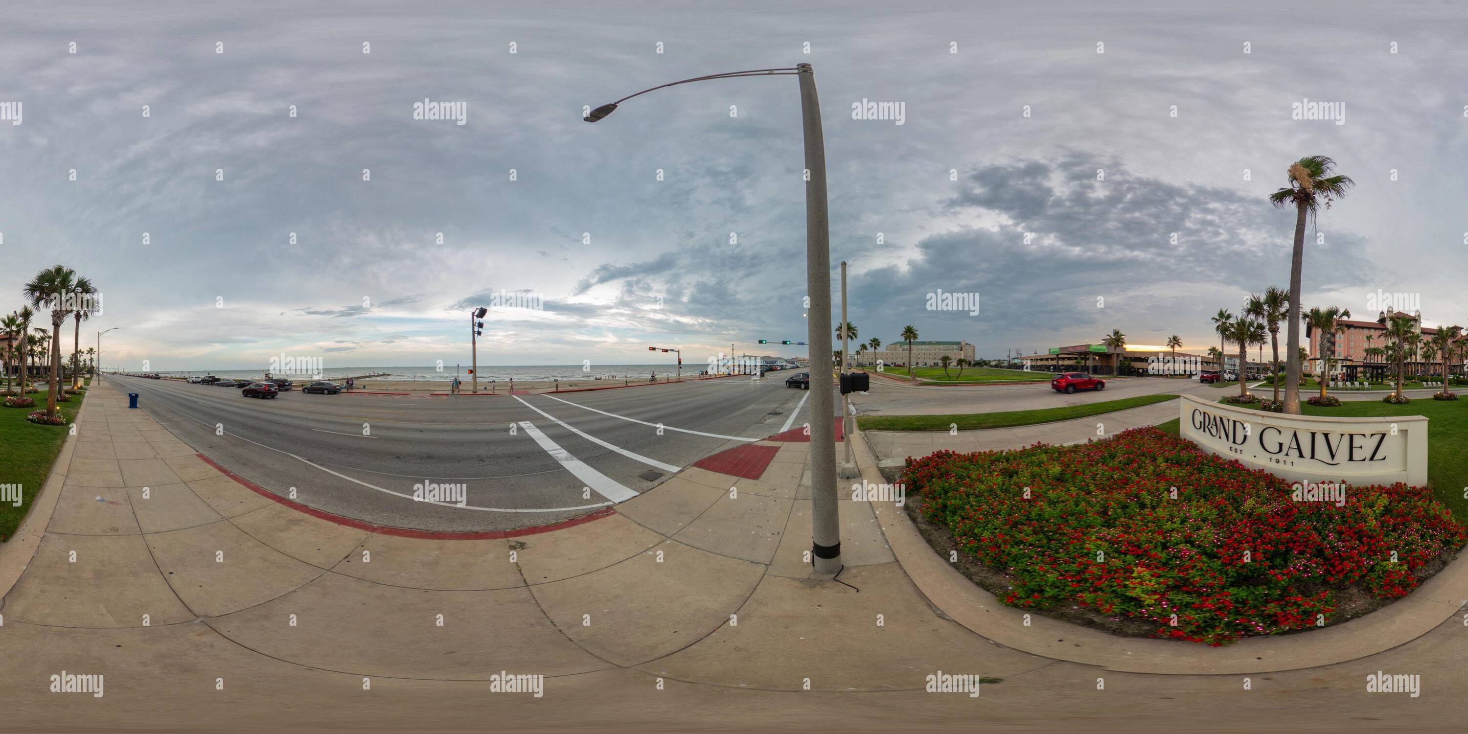 360° view of Galveston, TX, USA - July 23, 2023: 360 equirectangular ...