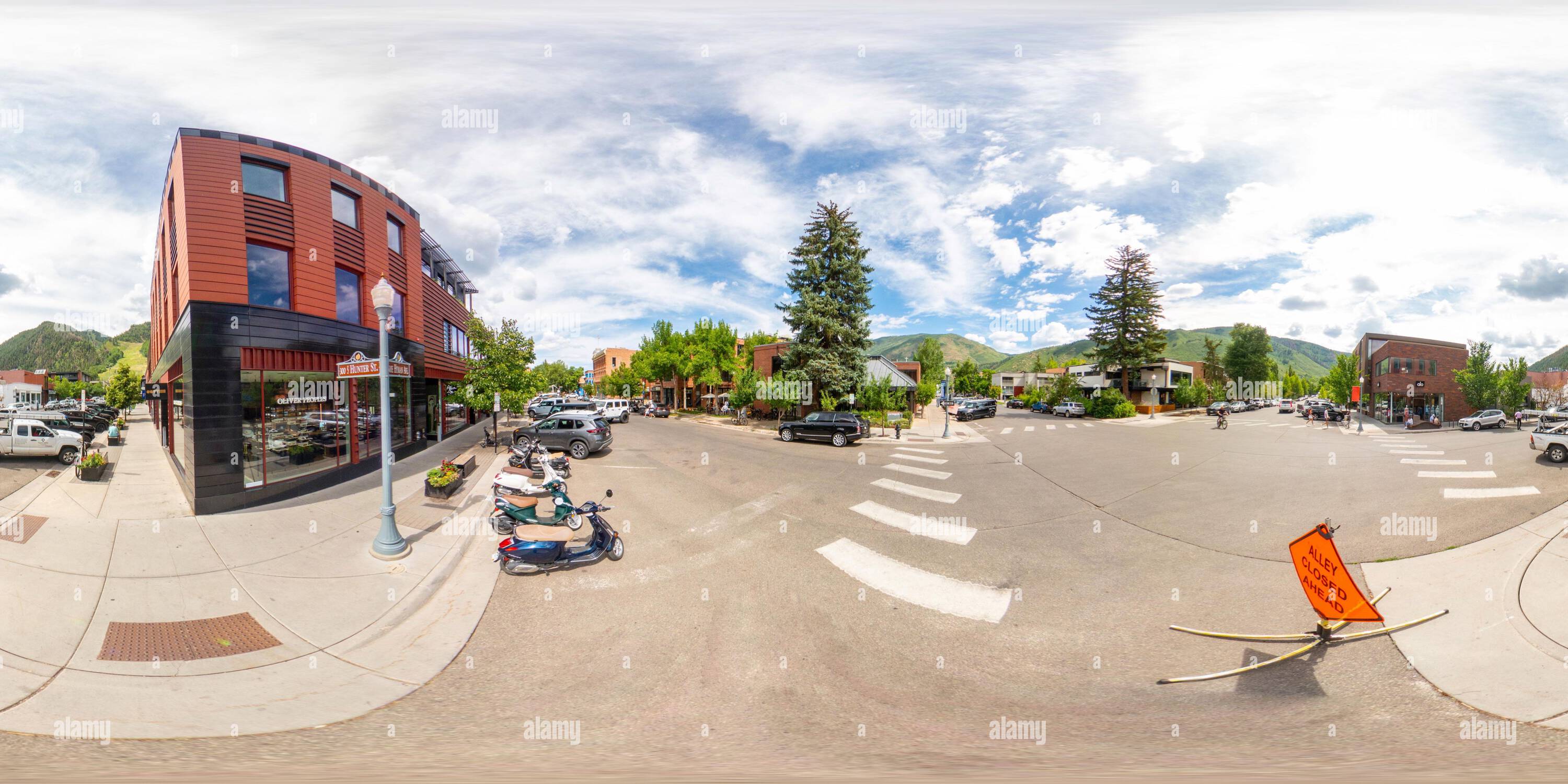 360° view of Aspen, CO, USA - July 27, 2023: 360 equirectangular ...