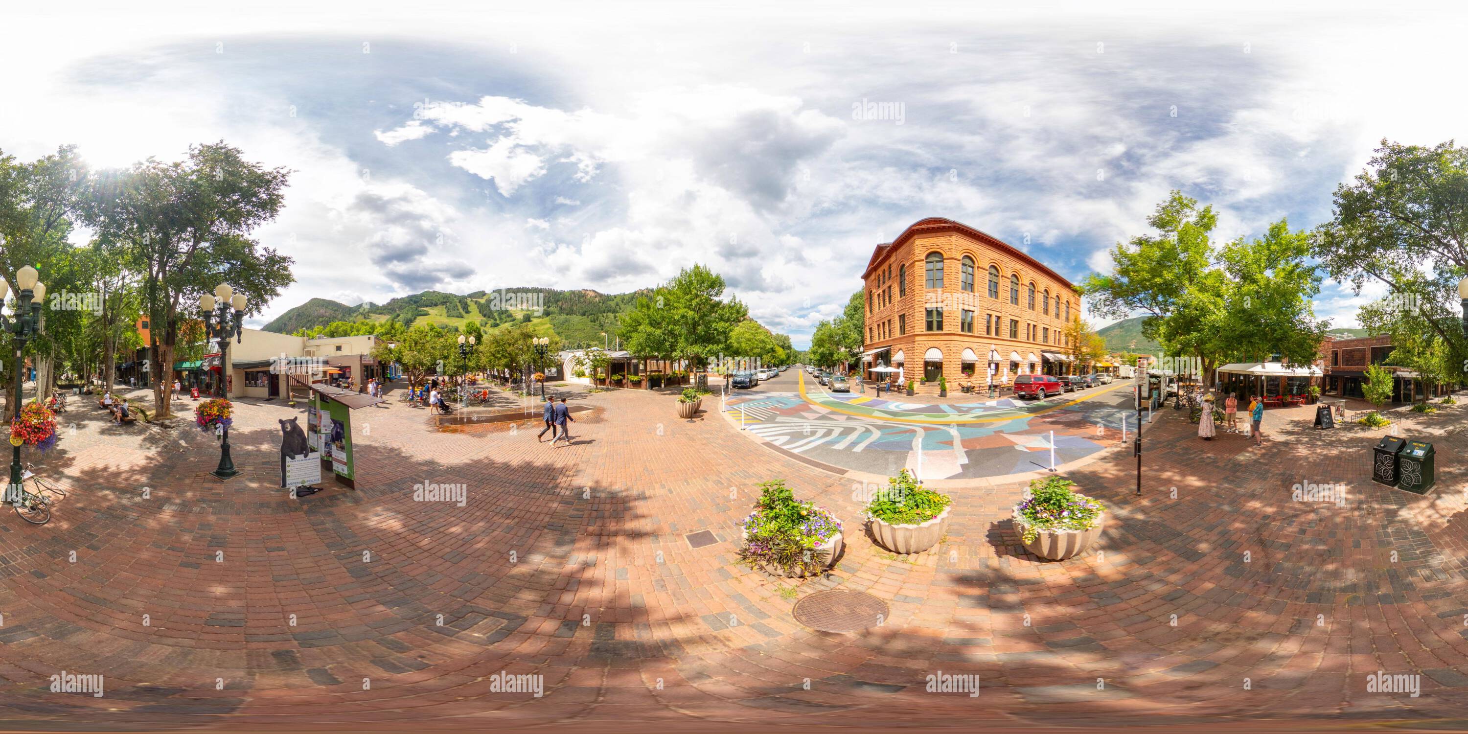 360° view of Aspen, CO, USA - July 27, 2023: 360 equirectangular ...