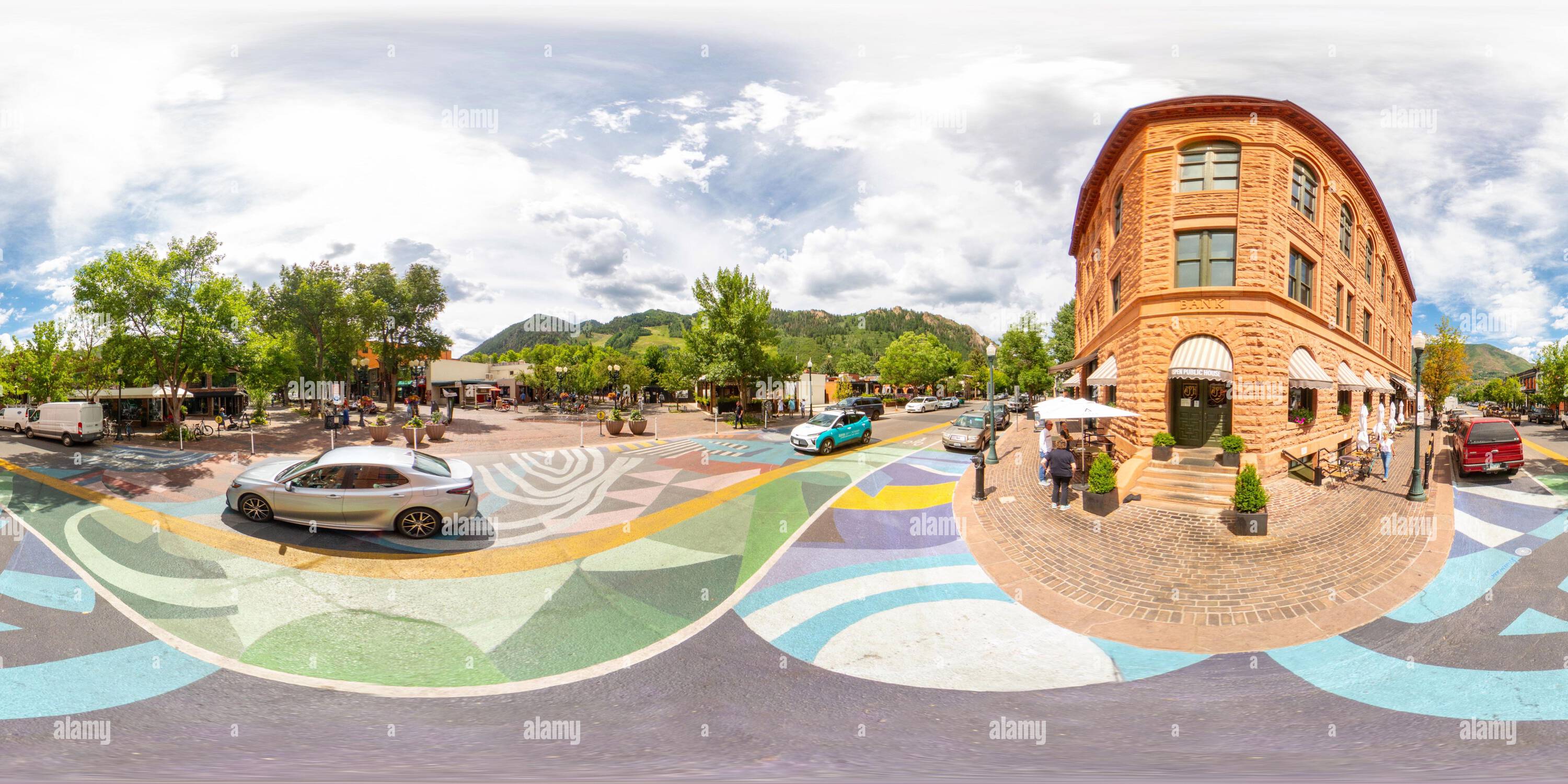 360° view of Aspen, CO, USA - July 27, 2023: 360 equirectangular ...