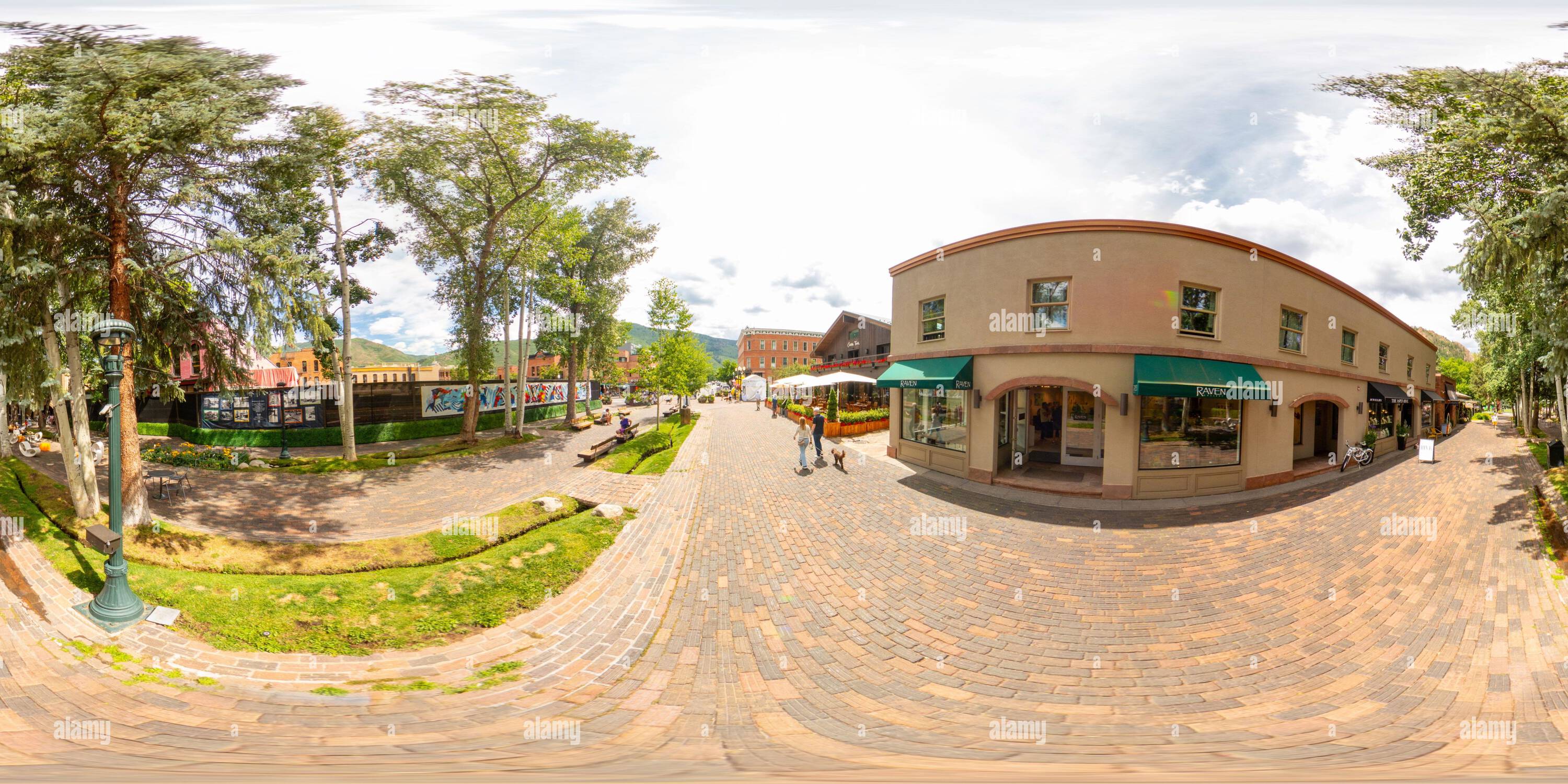 360° view of Aspen, CO, USA - July 27, 2023: 360 equirectangular ...