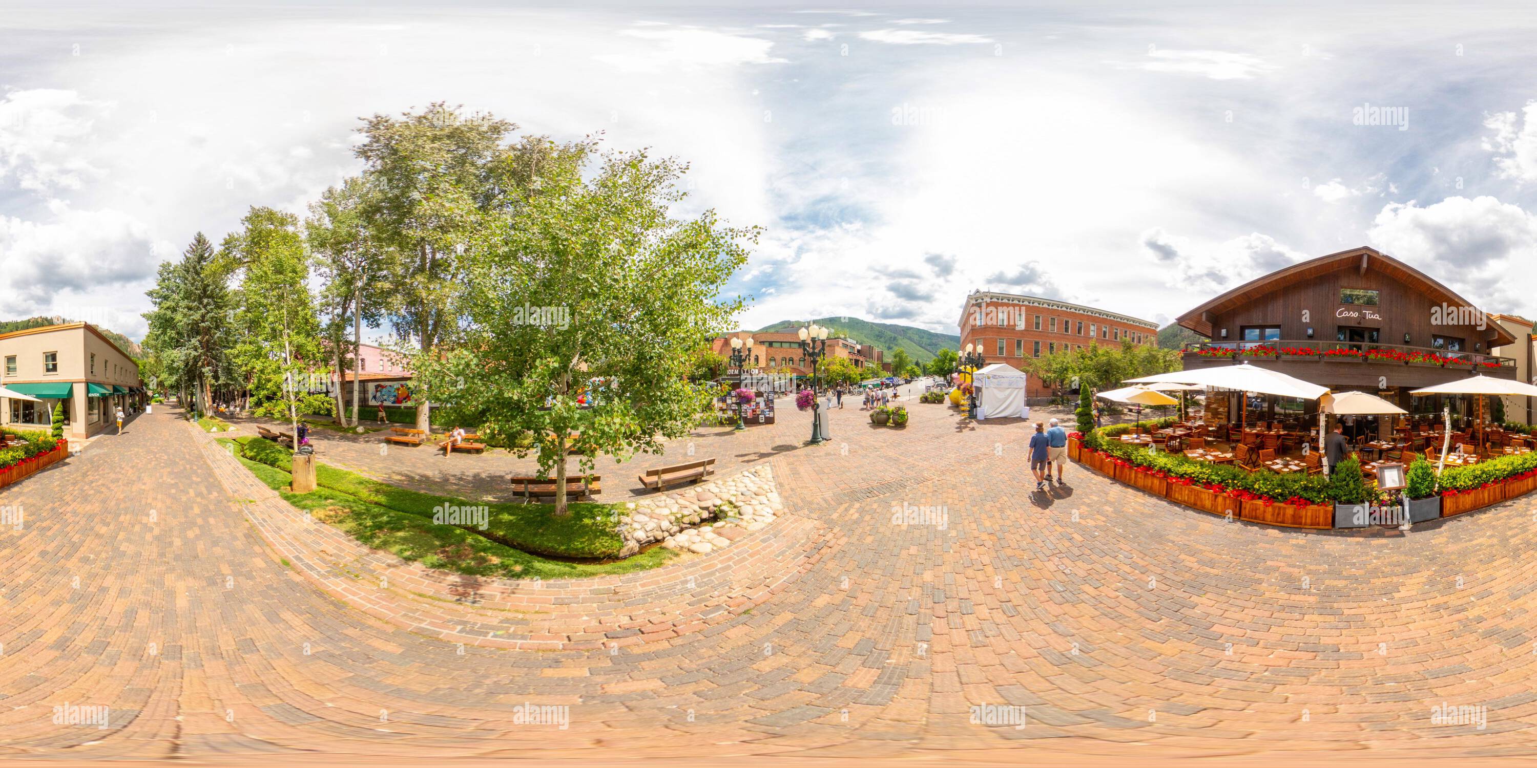 360° view of Aspen, CO, USA - July 27, 2023: 360 equirectangular ...