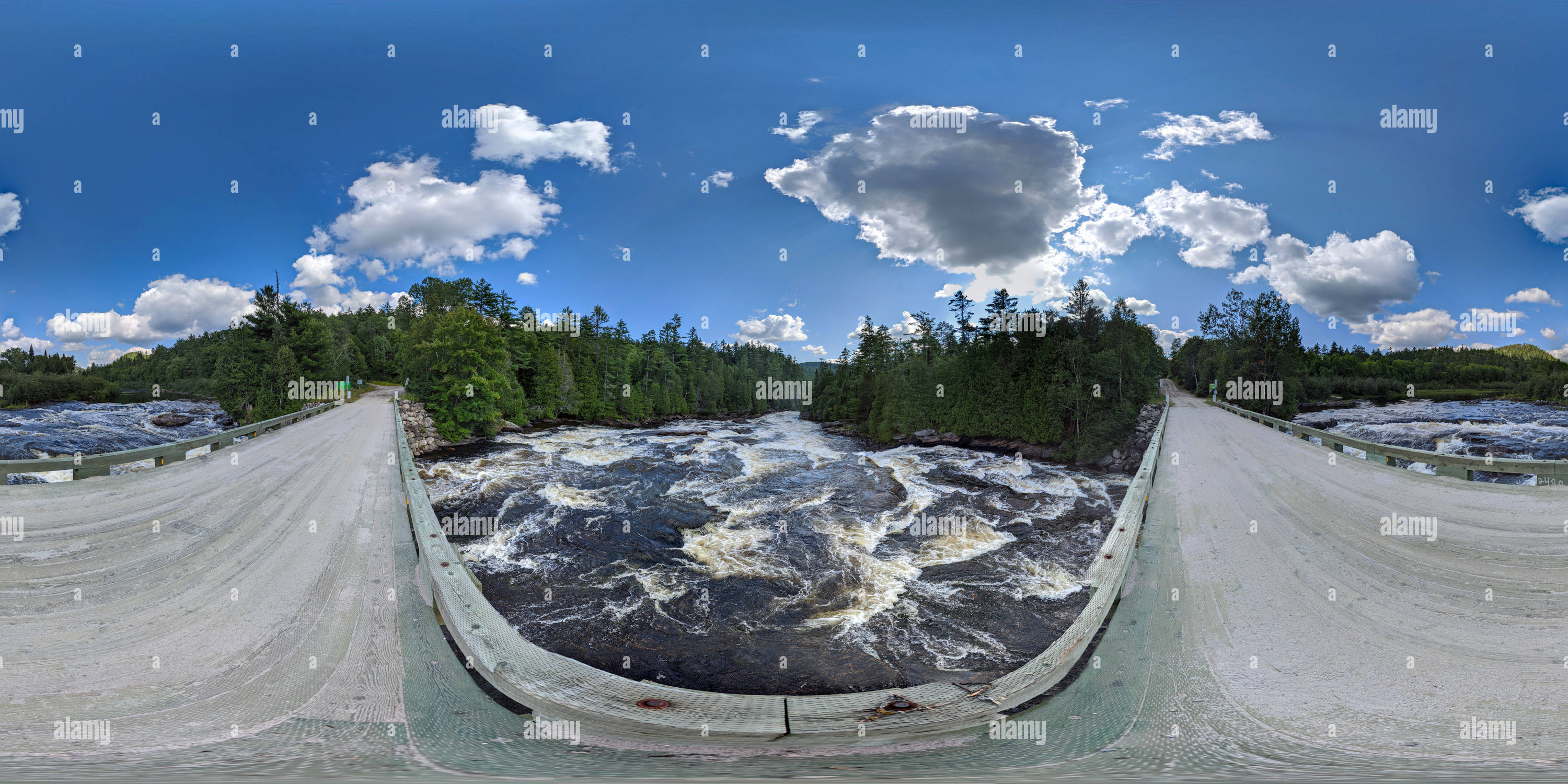 360° view of Bridge over the Dumoine River at La Grande Chutes in west ...