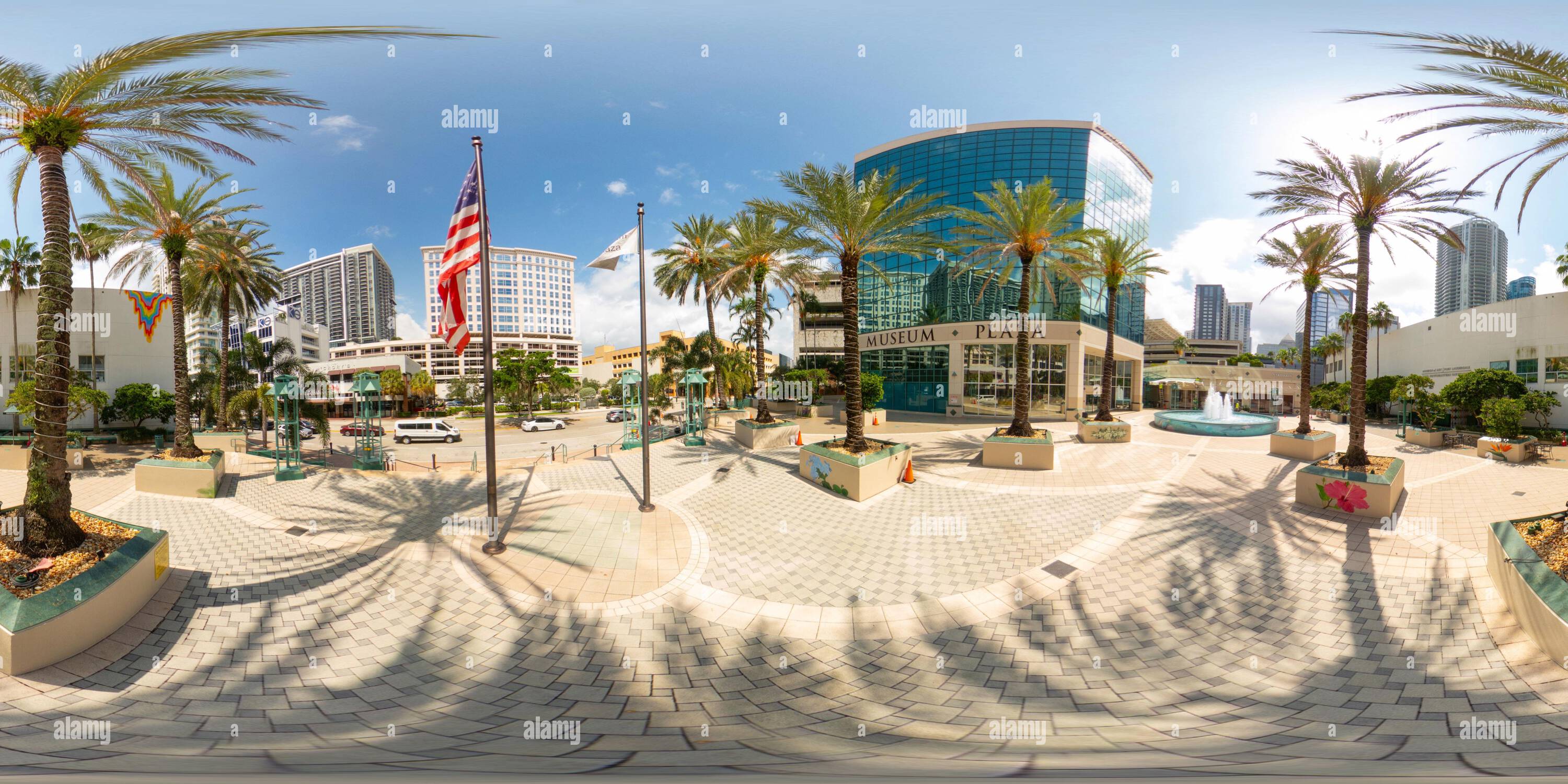 360° view of Fort Lauderdale, FL, USA - August 25, 2023: Downtown fort ...