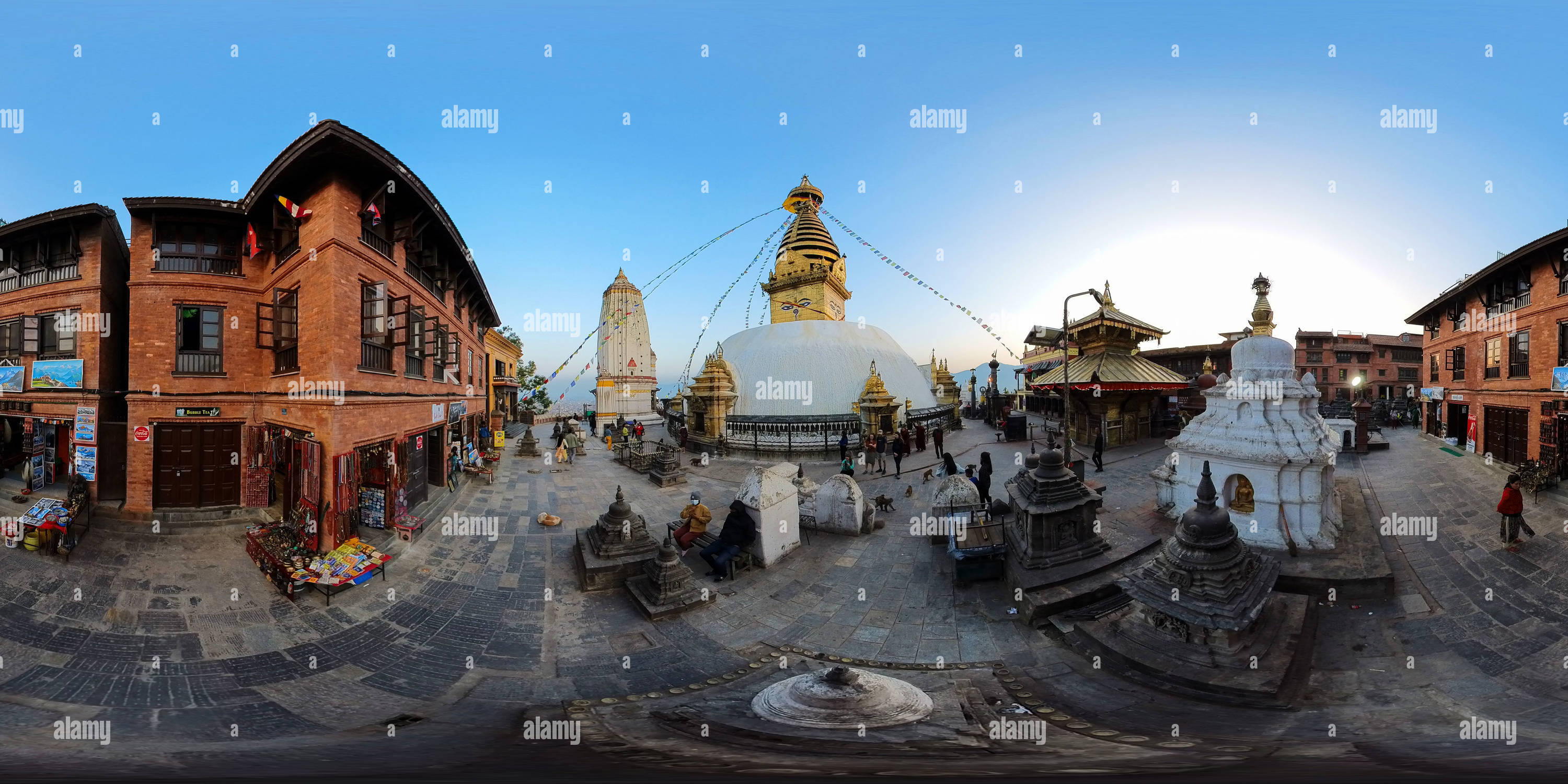 360° view of Syambunath (Monkey Temple), Nepal - Alamy