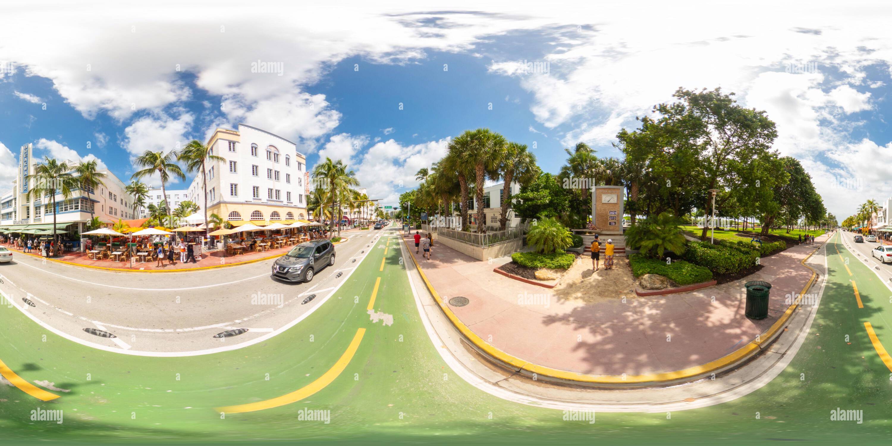360° view of Miami Beach, FL, USA - September 3, 2023: 360 photo South ...