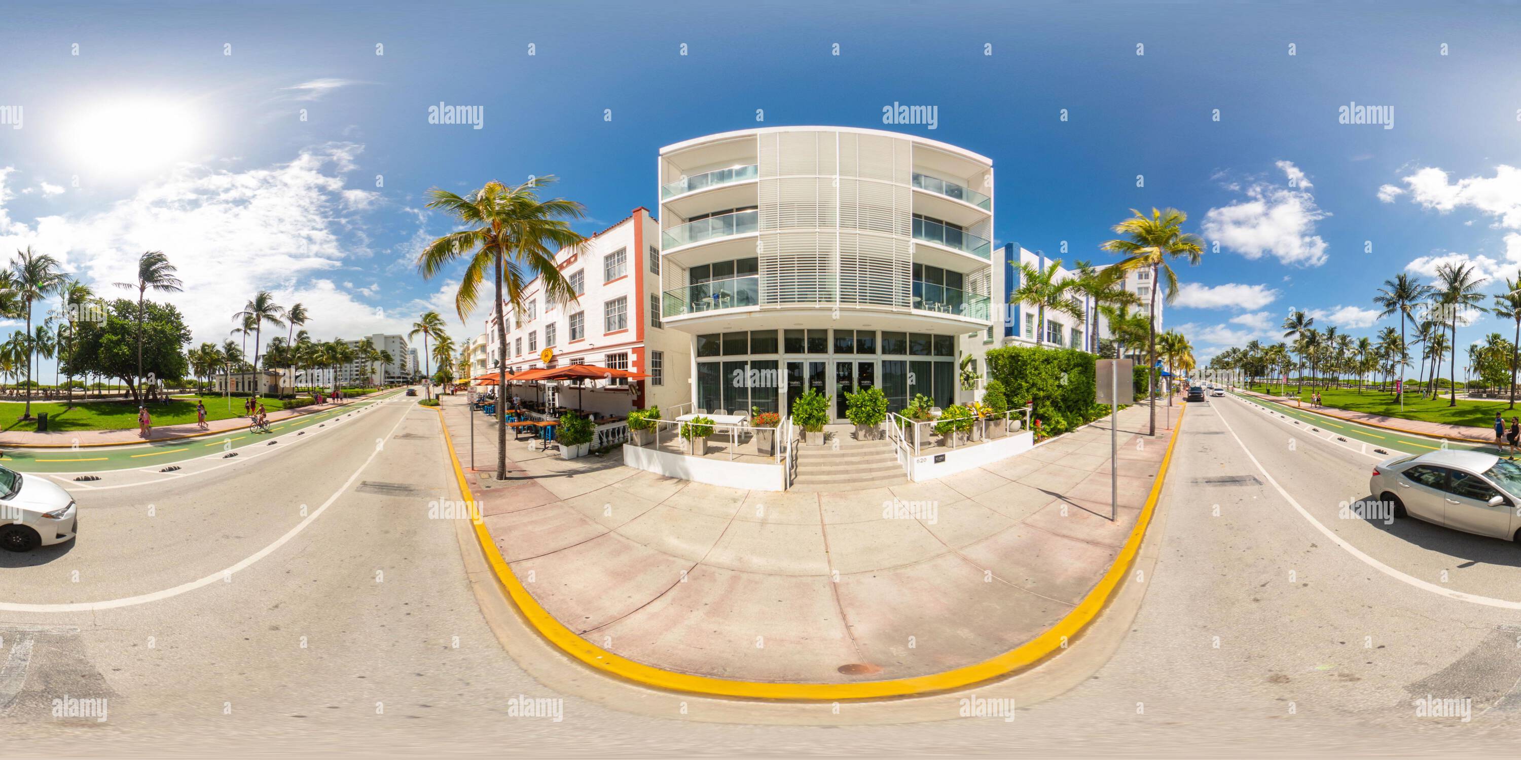 360° view of Miami Beach, FL, USA - September 3, 2023: 360 panorama ...