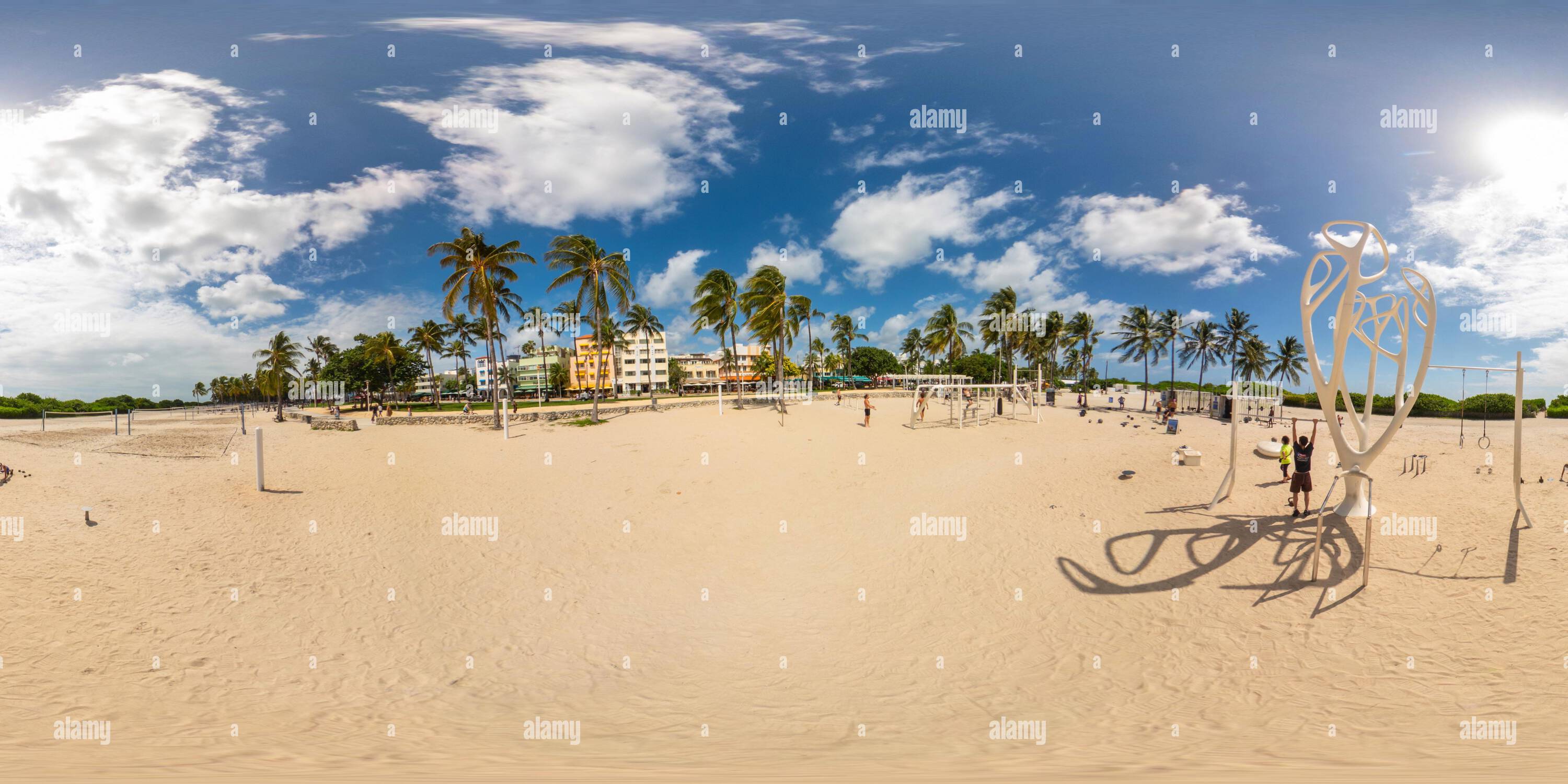 360° view of Miami Beach, FL, USA - September 3, 2023: Muscle Beach ...