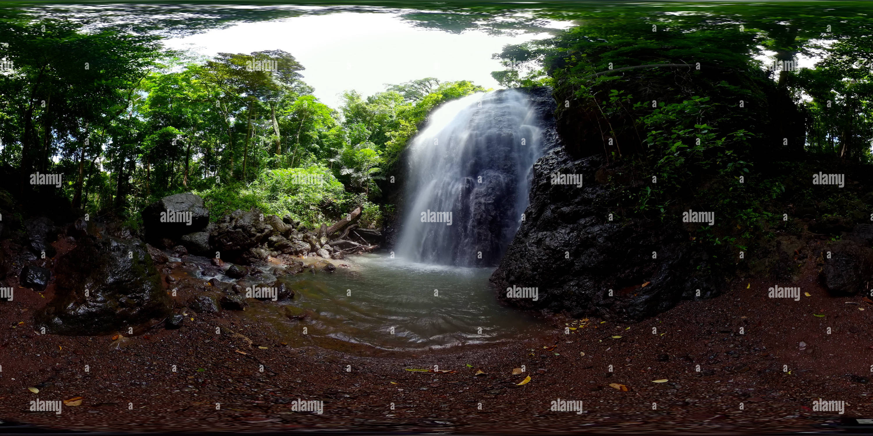 360° view of Beautiful waterfall in the rainforest - Alamy