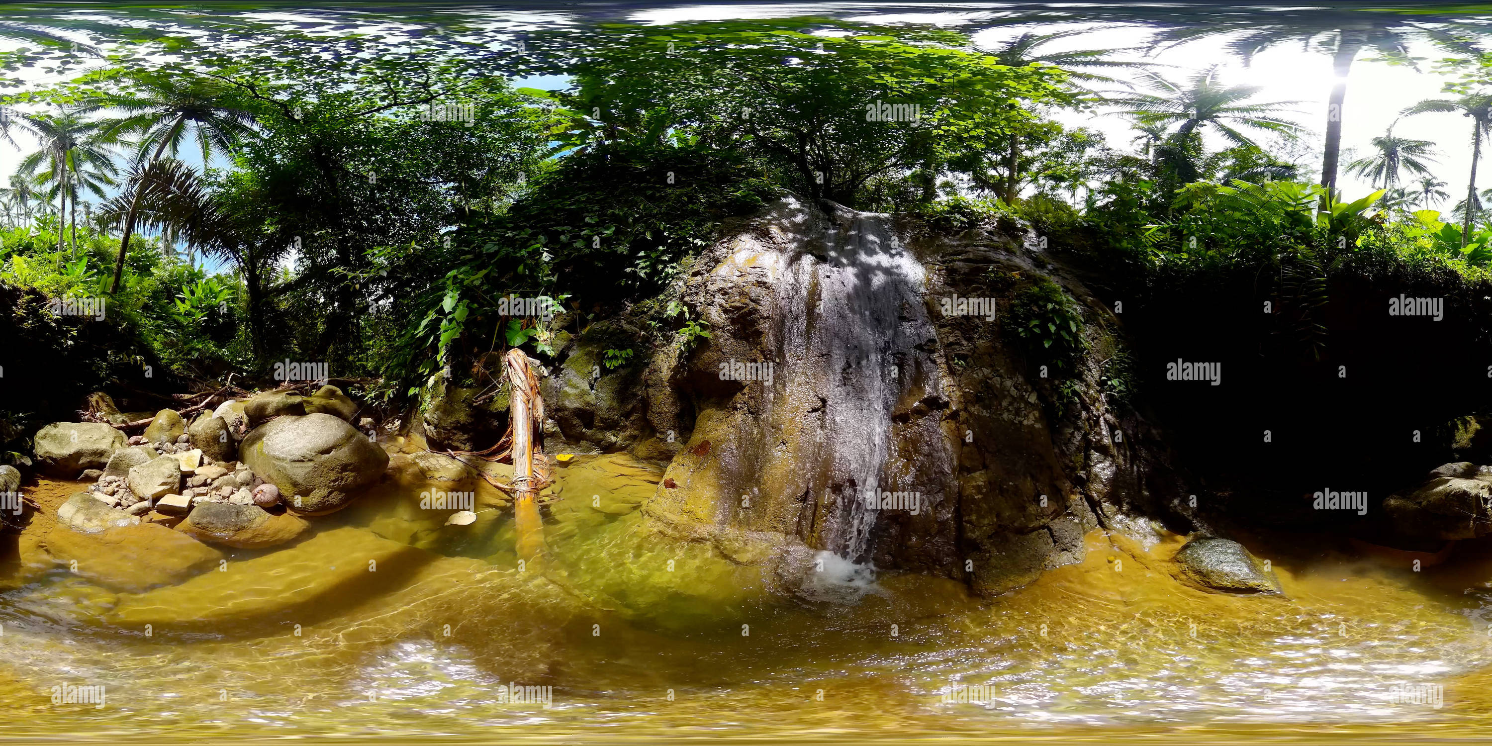 360° view of Waterfall in the rainforest - Alamy