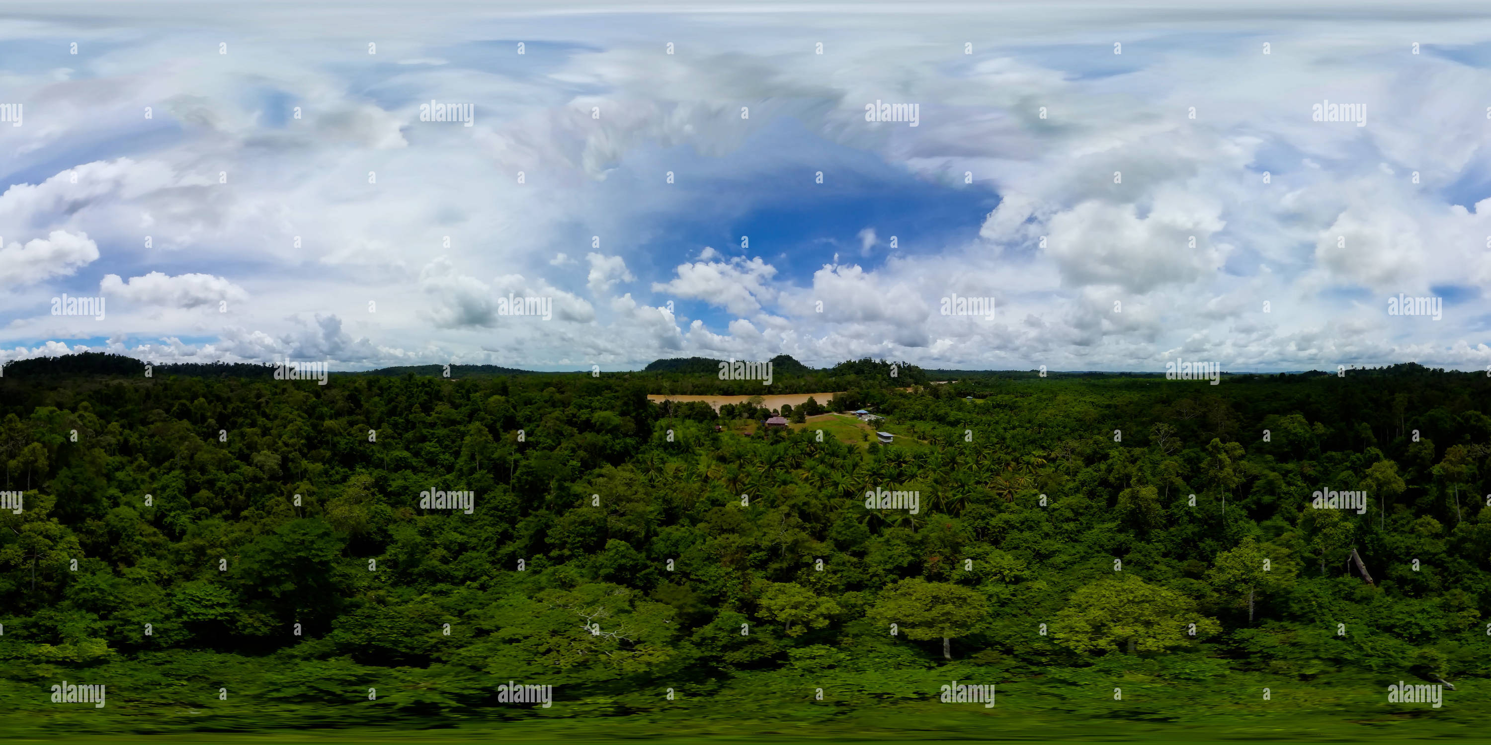 360° view of Village among tropical forest and jungle - Alamy