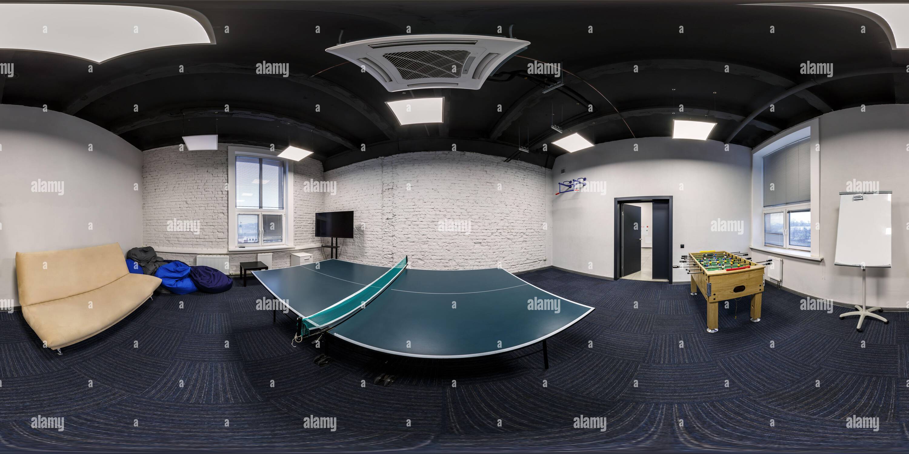 360° view of full seamless spherical hdri 360 panorama in interior rest ...