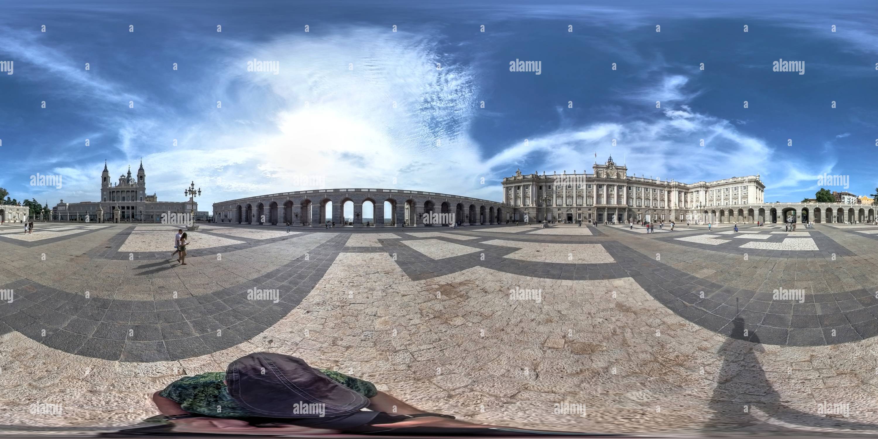 360° view of Madrid in Spain, the courtyard of the royal castle - Alamy