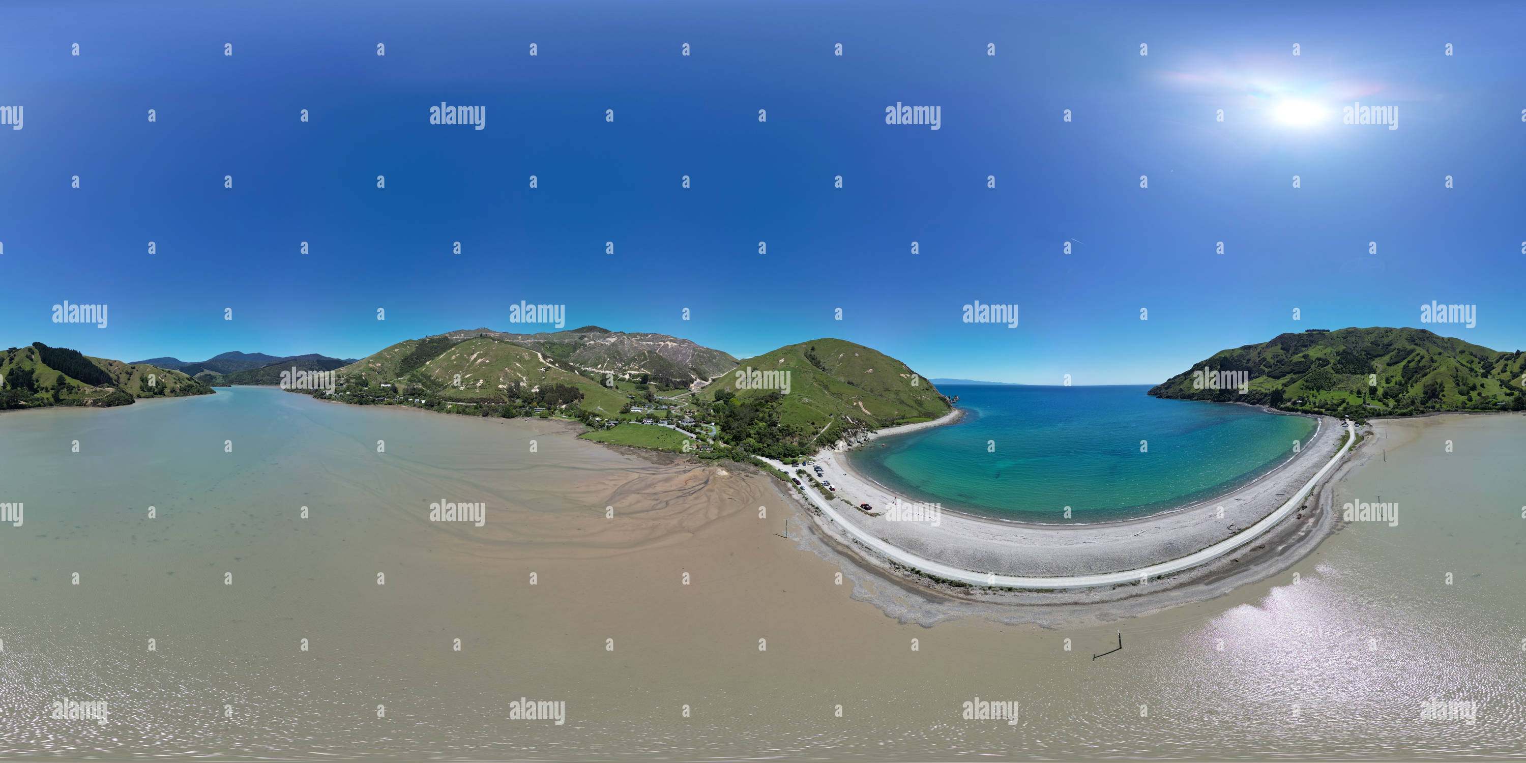 360° view of Cable Bay, New zealand - Alamy