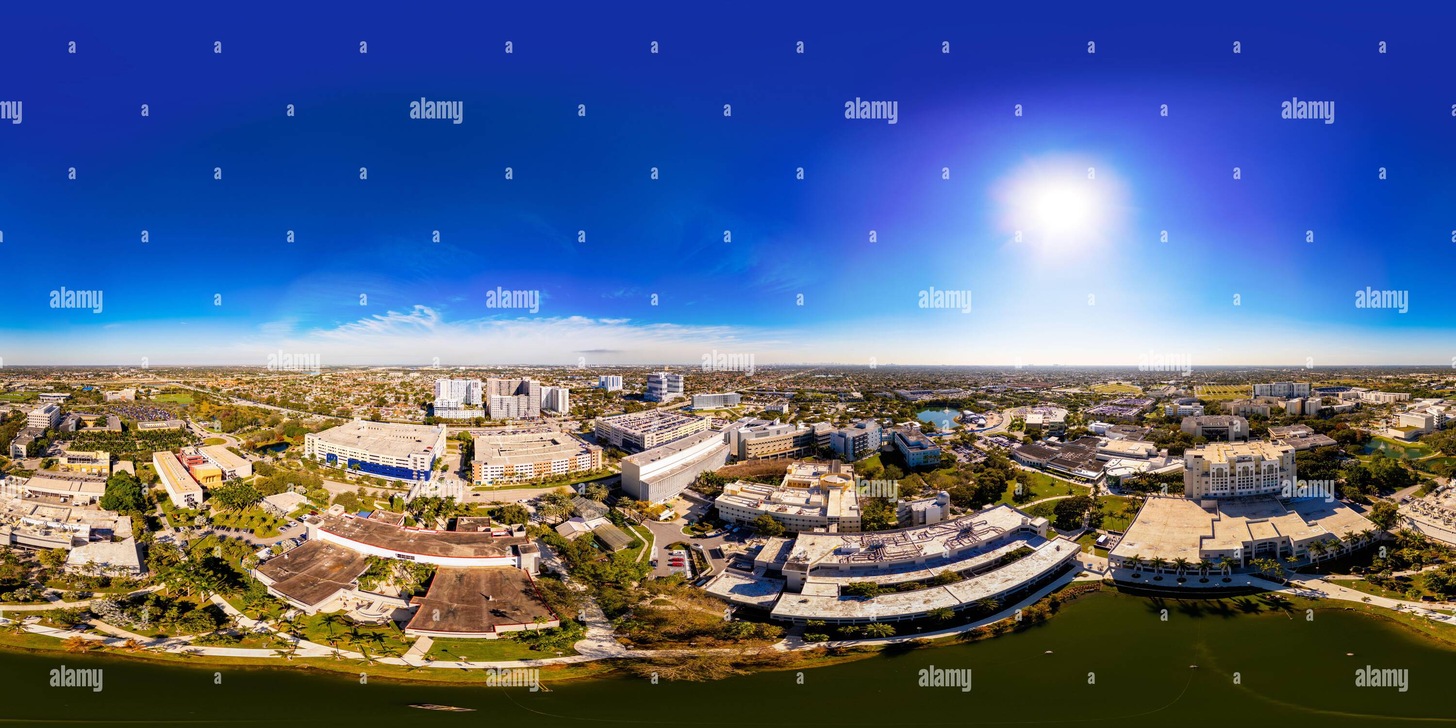 360° view of Aerial 360 equirectangular view Miami Florida ...