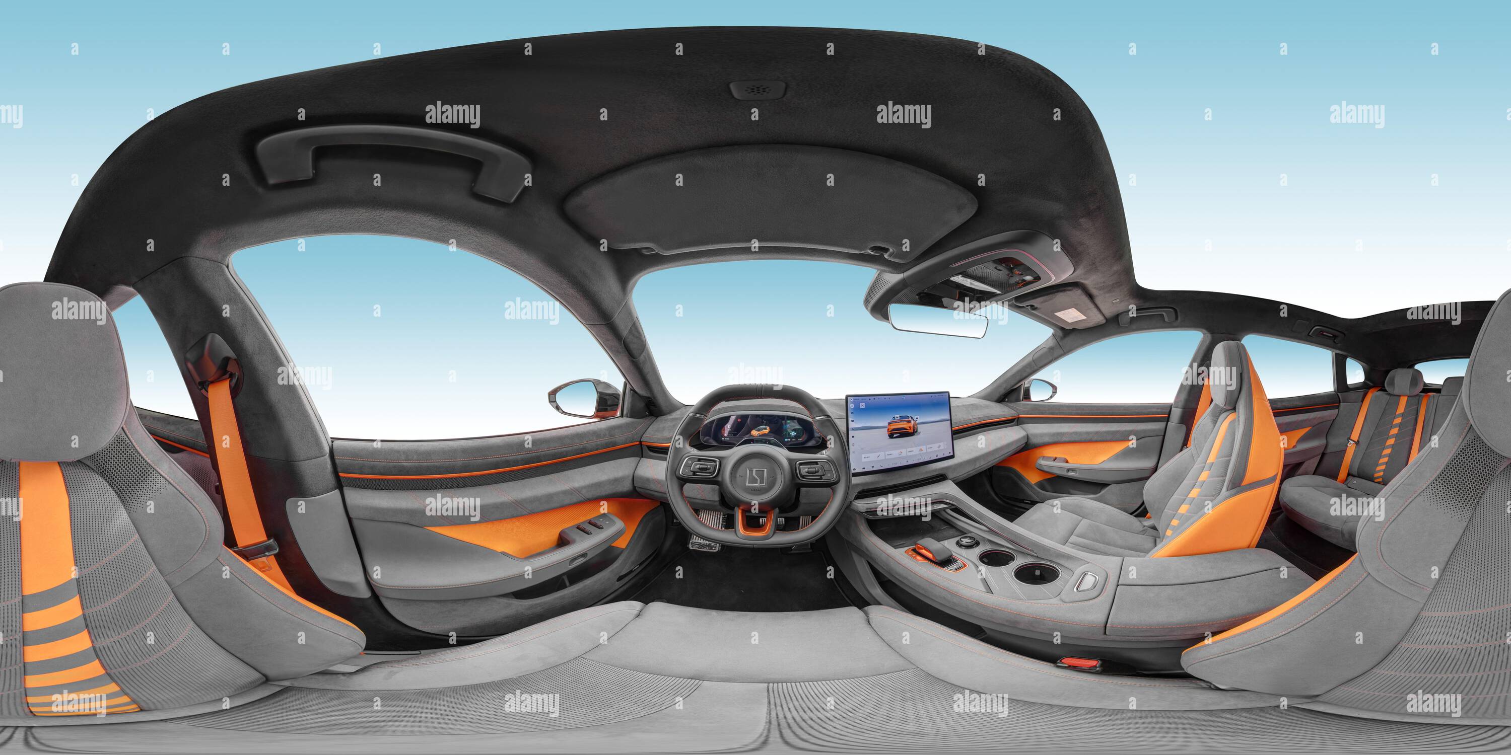 360° view of 360 panorama of ZEEKR 001 YOU 2025 interior, featuring a ...
