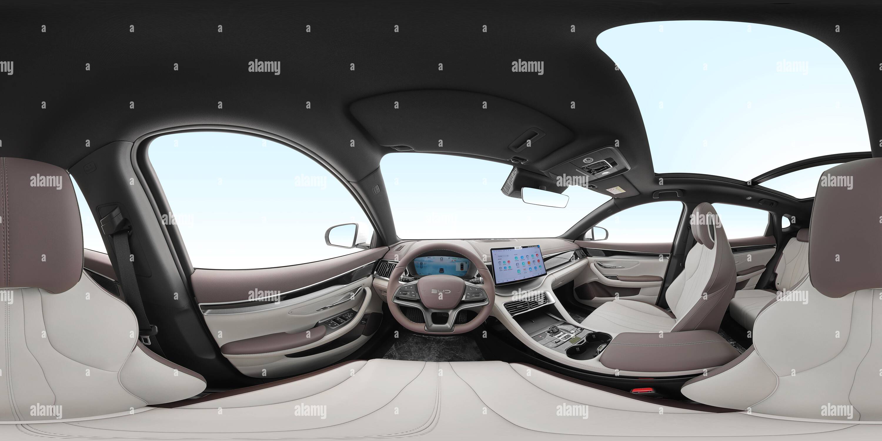 360° view of 360 panorama of BYD Song PLUS EV interior, showcasing a ...