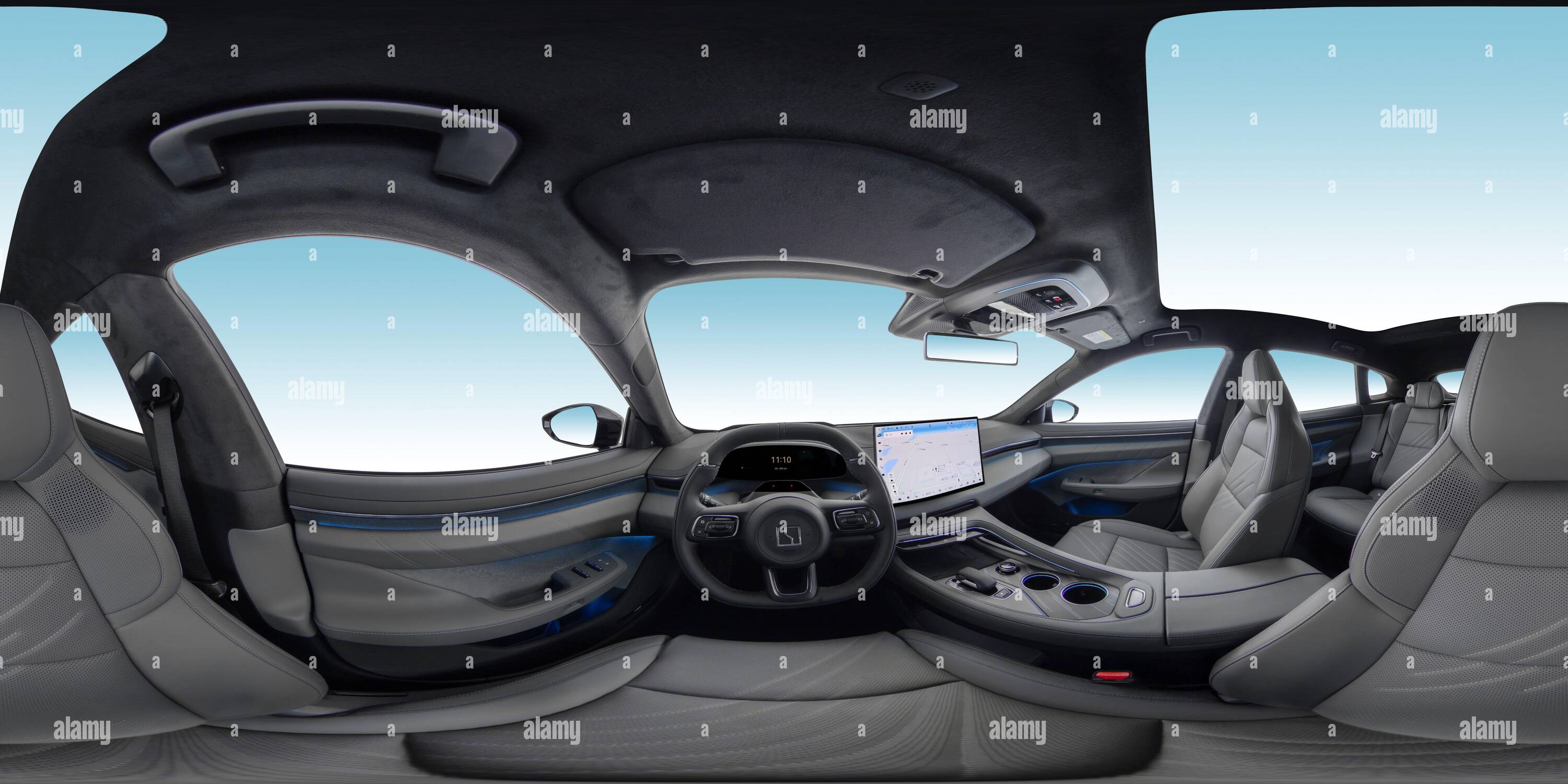 360° view of 360 panorama of ZEEKR 001 YOU 2025 interior, featuring a ...