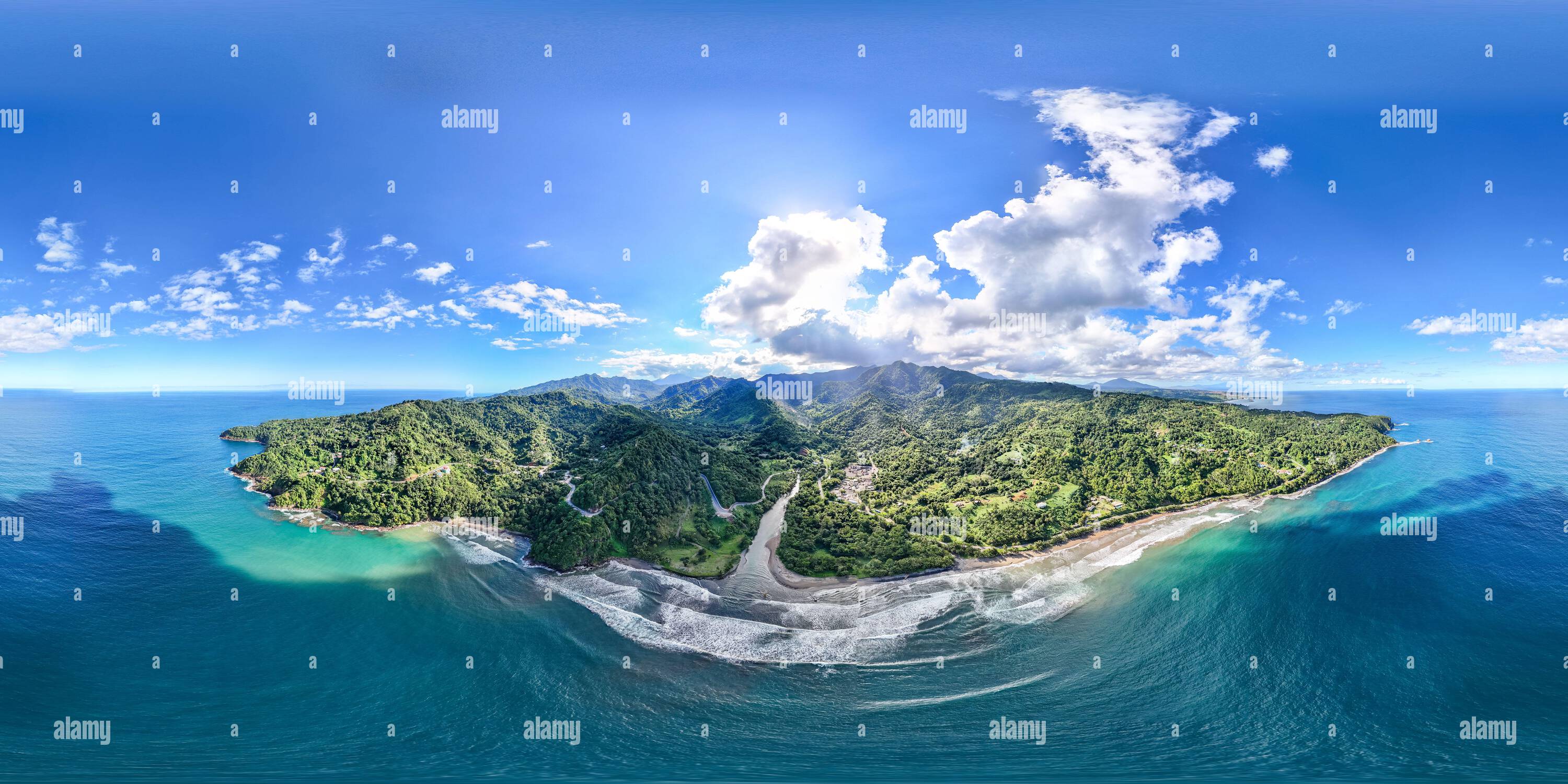 360° view of Aerial Drone 360 of Pagua Bay Dominica - Alamy