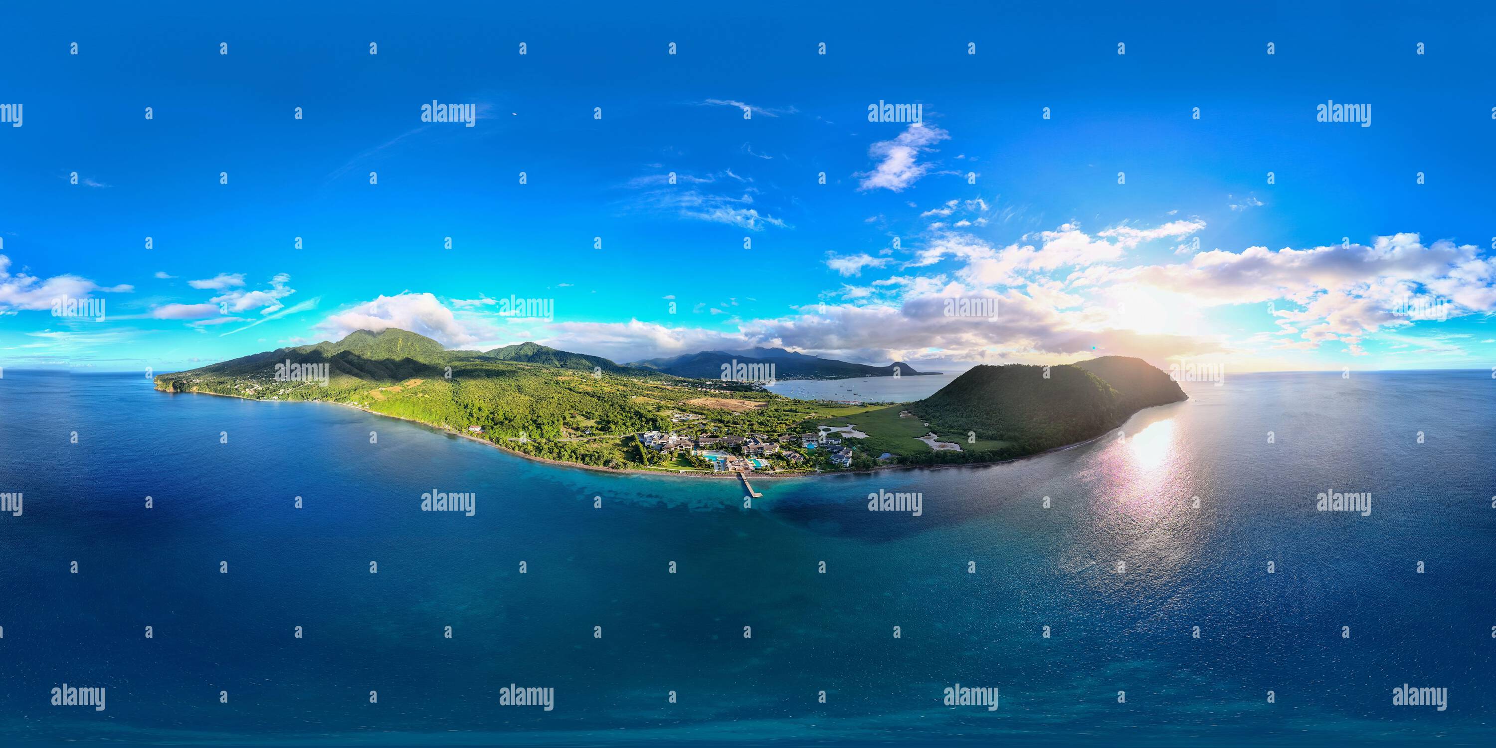 360° view of Aerial Drone 360 of Pagua Bay Dominica - Alamy