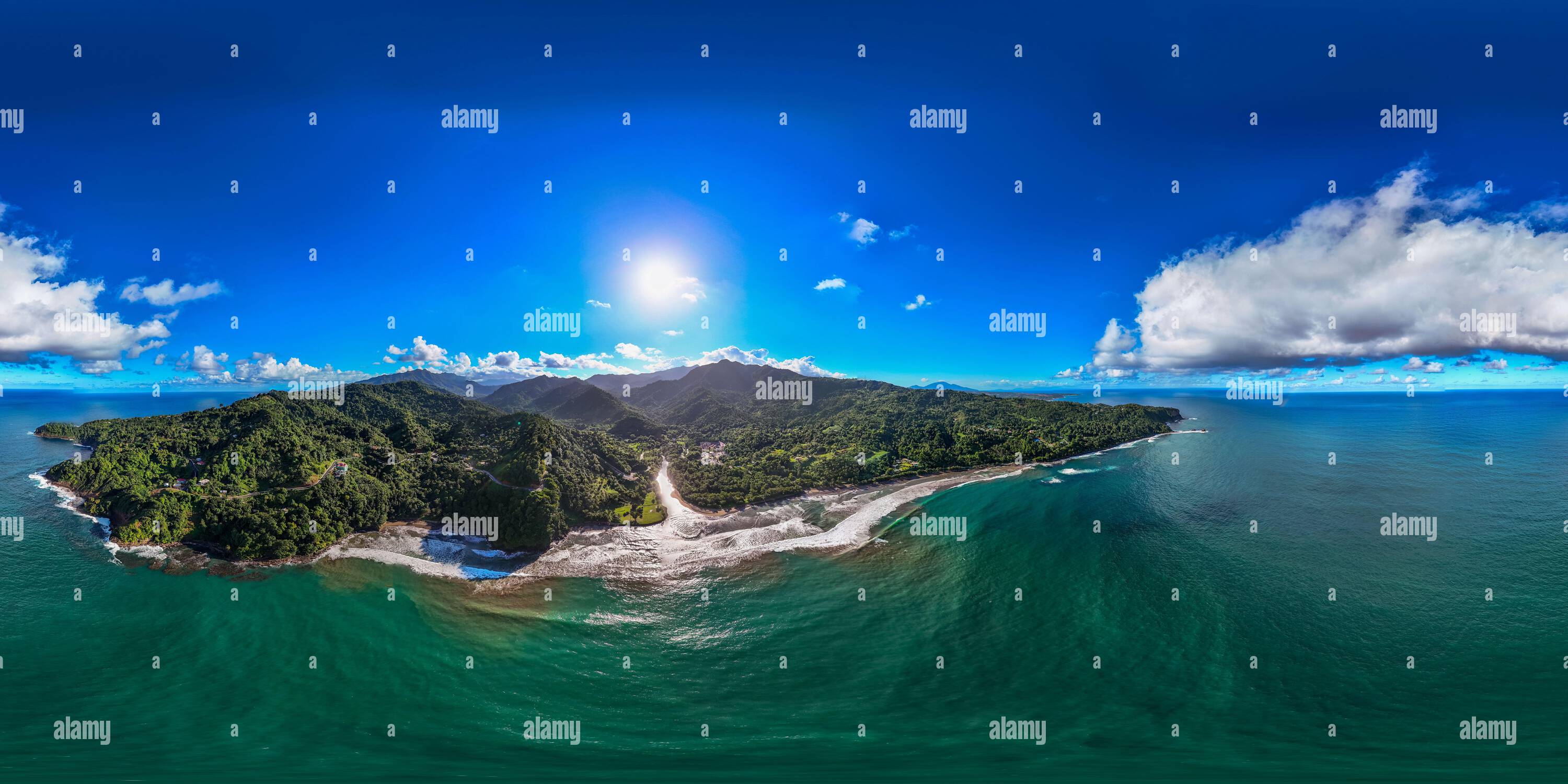 360° view of Aerial Drone 360 of Pagua Bay Dominica - Alamy