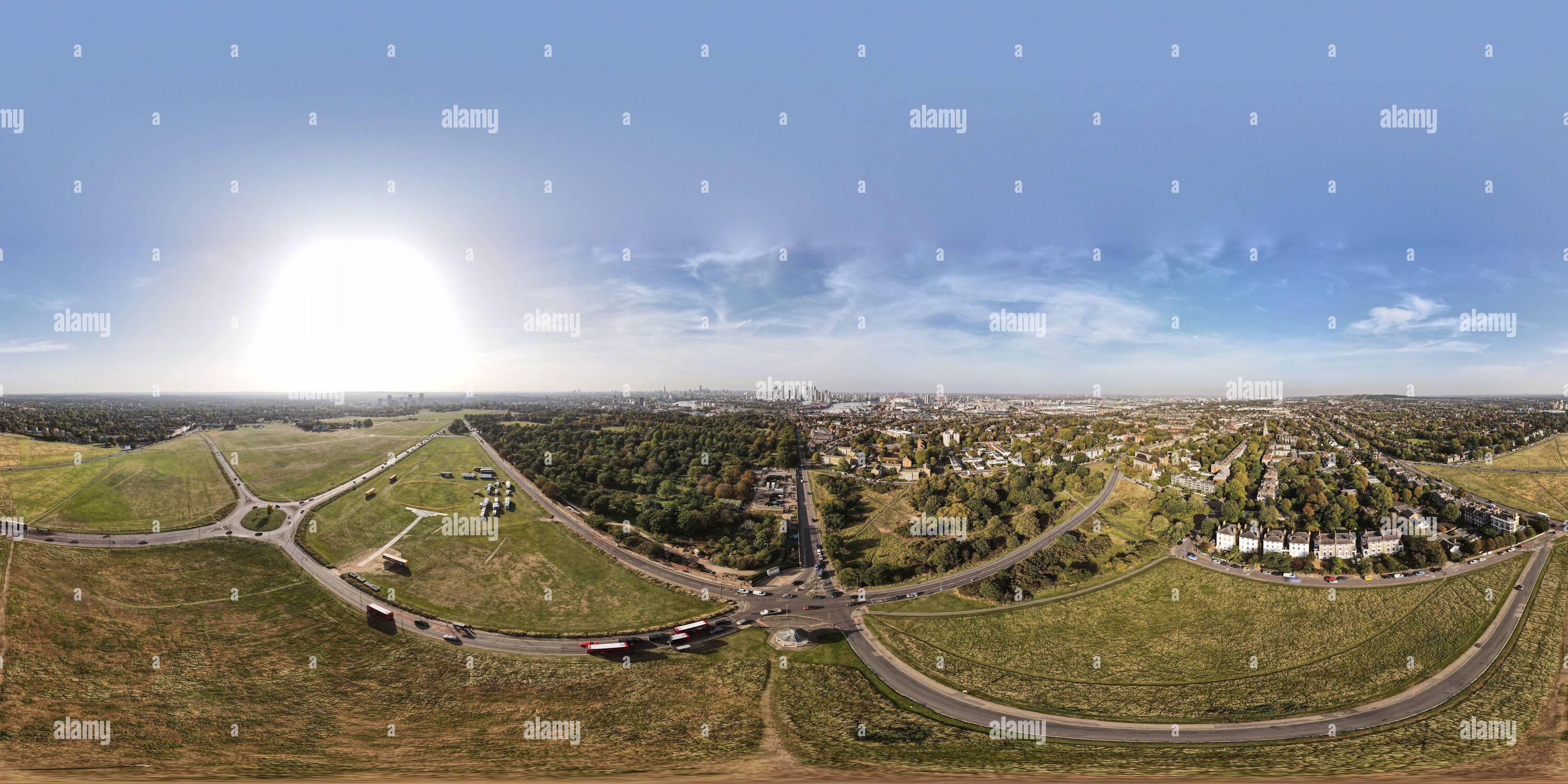 360° view of 360 Aerial view of Greenwich Park and Blackheath common ...