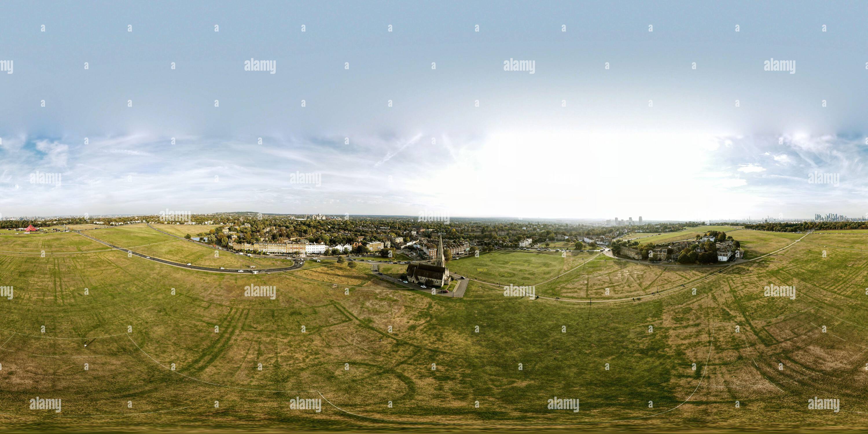 360° view of 360 Aerial view of Blackheath common, All Saints Church ...